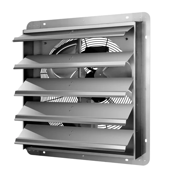 iPower Deluxe 24 Inch Wall Mounted Shutter Exhaust Fan, Aluminum, 1400 ...