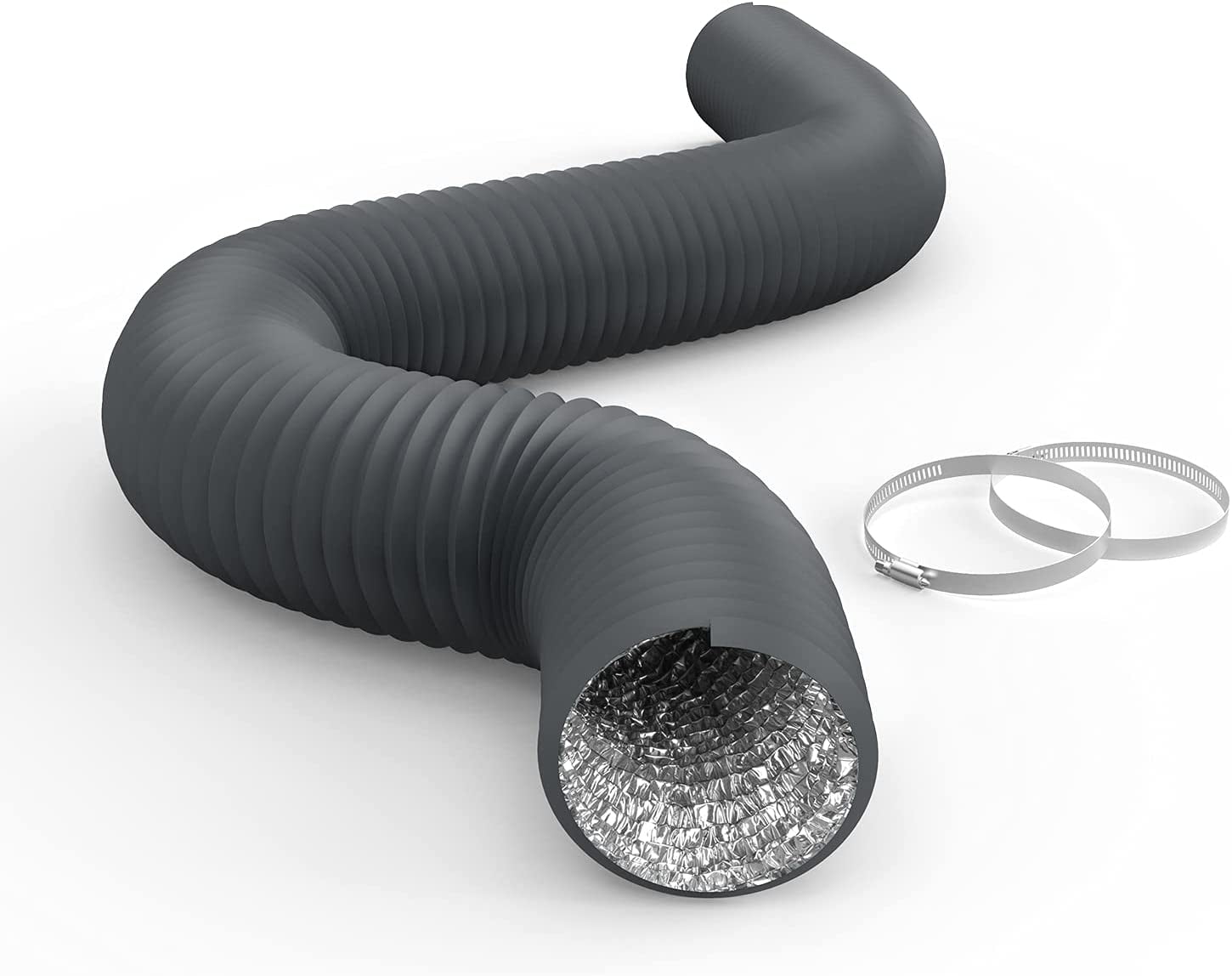 iPower Flexible 4 inch 8 Feet Aluminum Ducting 4 Layer Protection Dryer ...