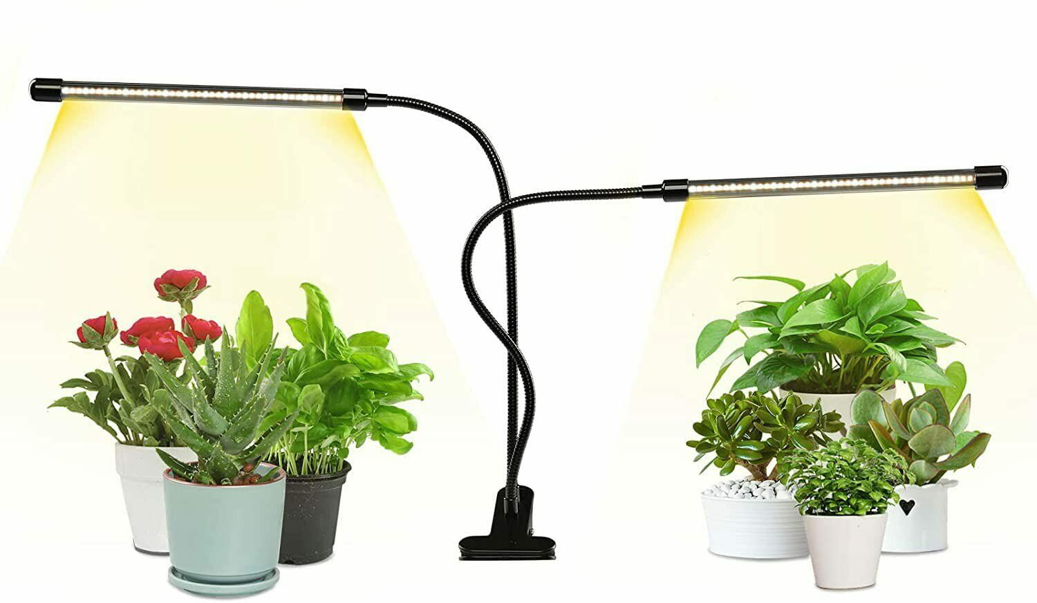 iPower Full Spectrum Clip Plant Growing Lamp with 84 White Yellow LEDs ...