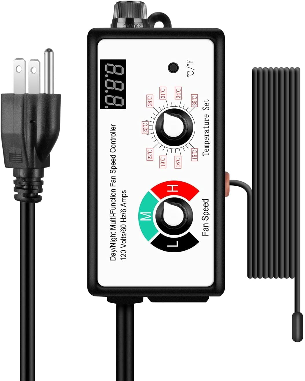 iPower Variable Duct Inline Fan Speed Adjuster with Temperature ...