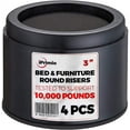 iPrimio Bed and Furniture Risers – 4 Pack Round Elevator up to 3 ...