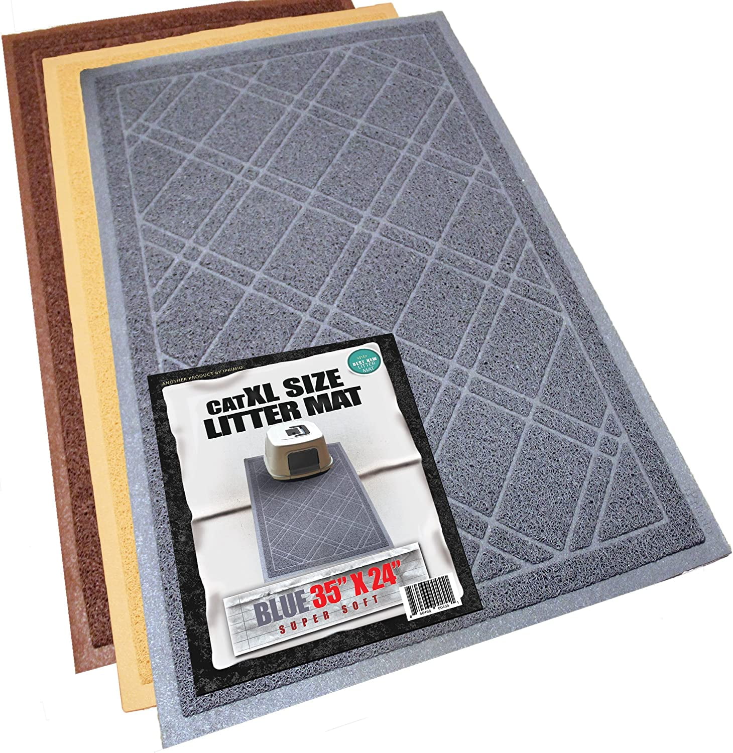 iPrimio Cat Litter Mat - Traps Litter from Paws and Box - Extra Soft ...