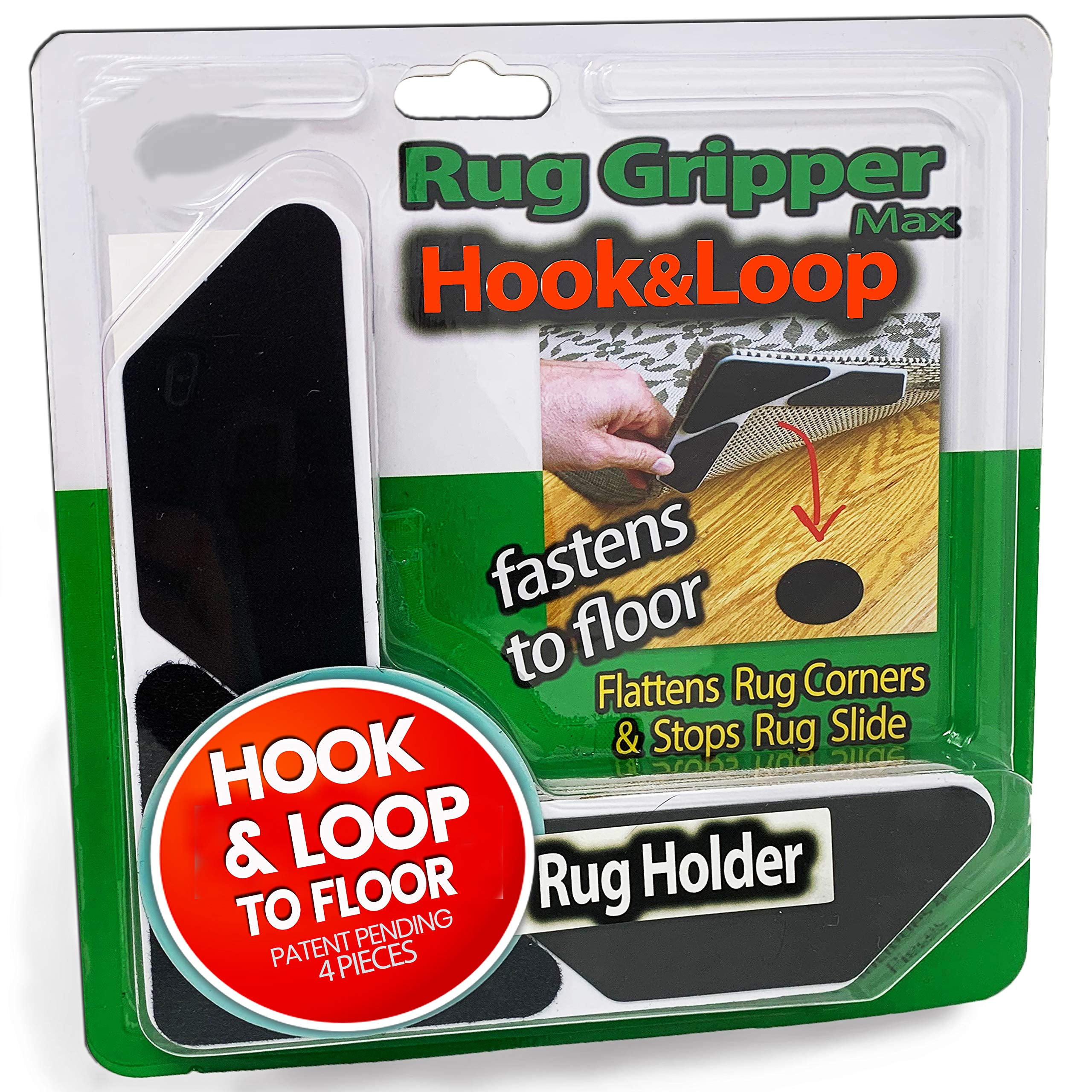 iPrimio Hook & Loop 4 Corners - Rug Corner Gripper V Shape - Easy Lift ...