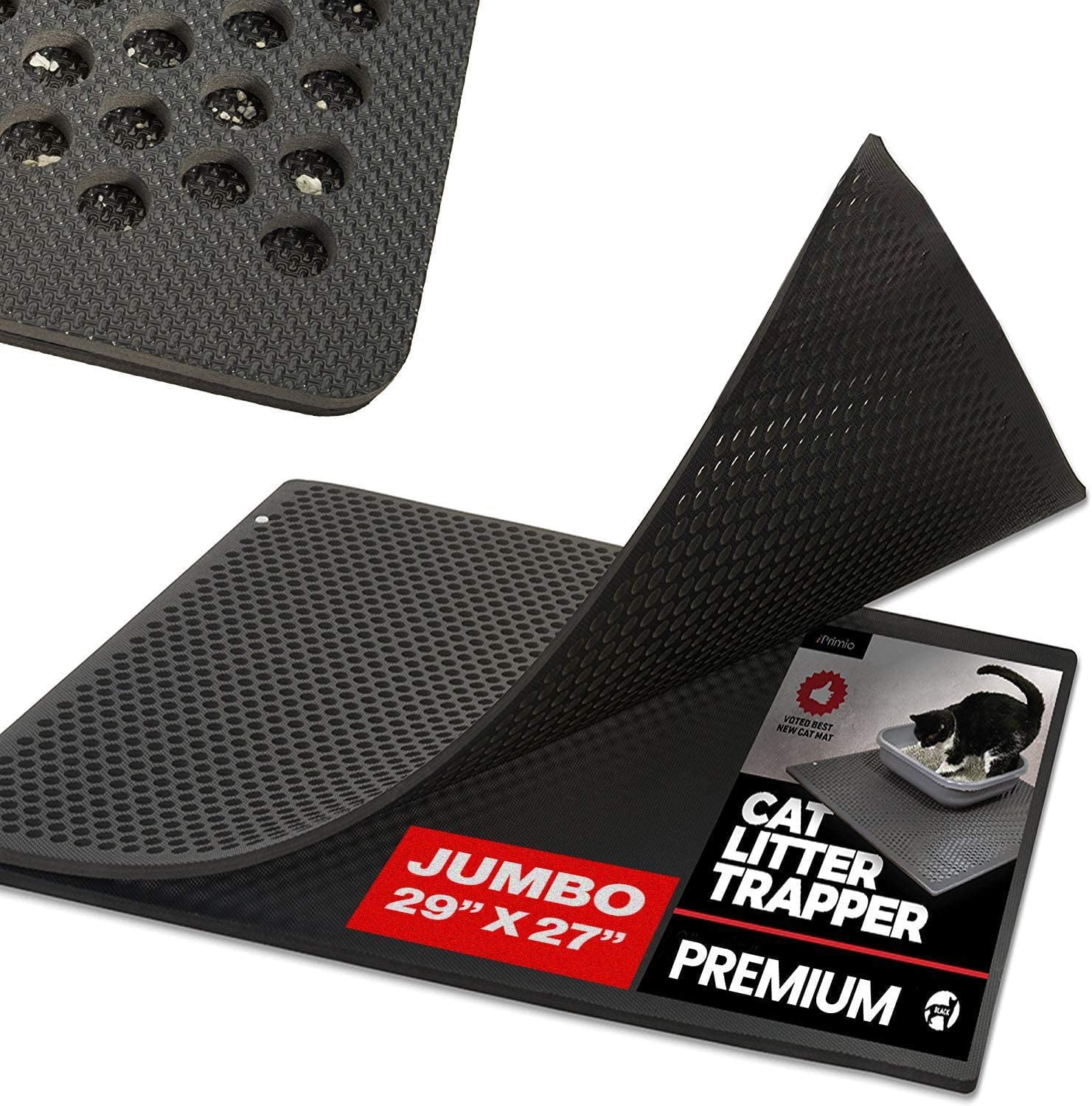 iPrimio Jumbo Cat Litter Trapper Mat 29"x27" Mat Traps and Catches ...