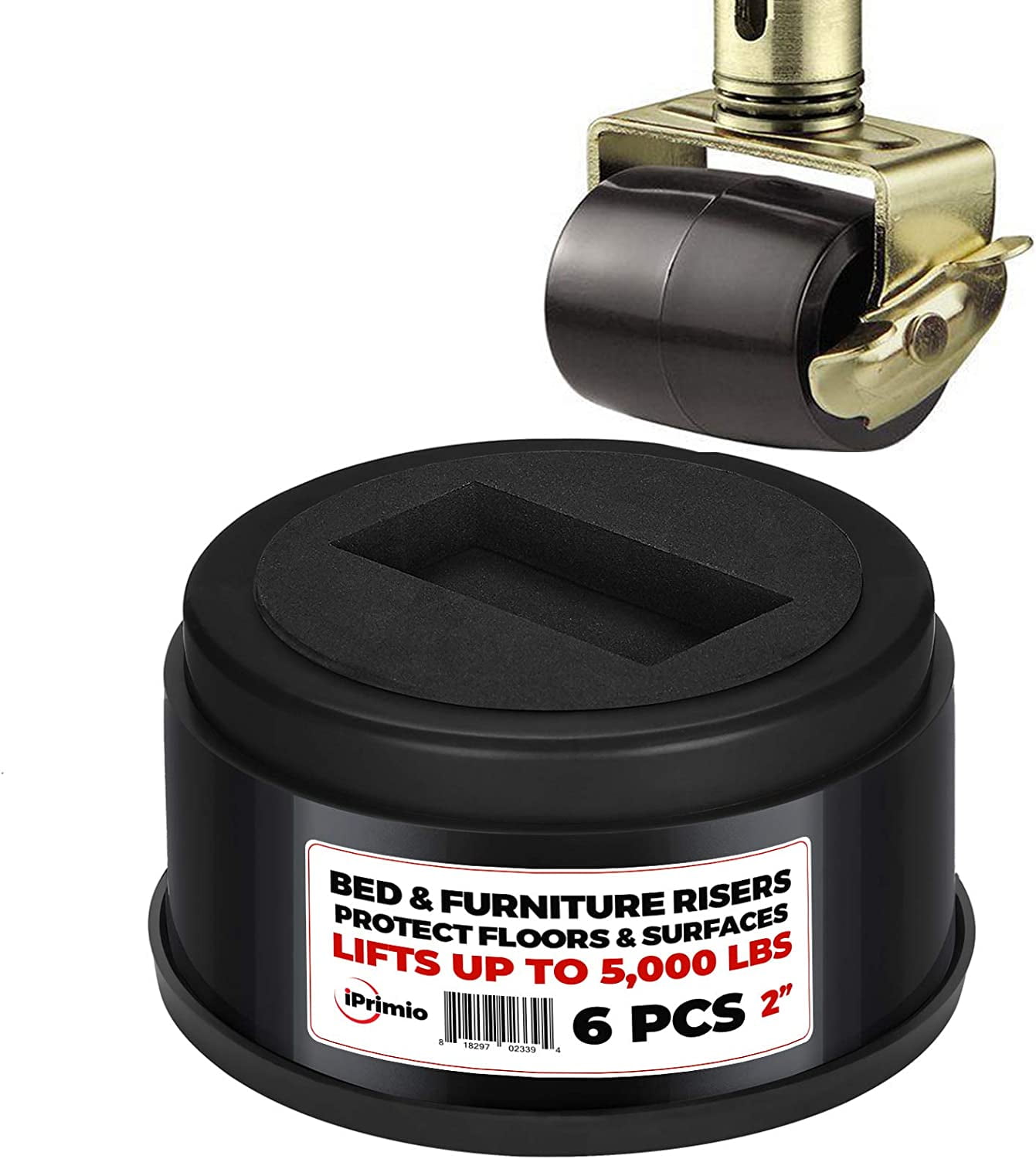 iPrimio Round Bed & Furniture Riser - 2 Inch Lift and Supports Over ...