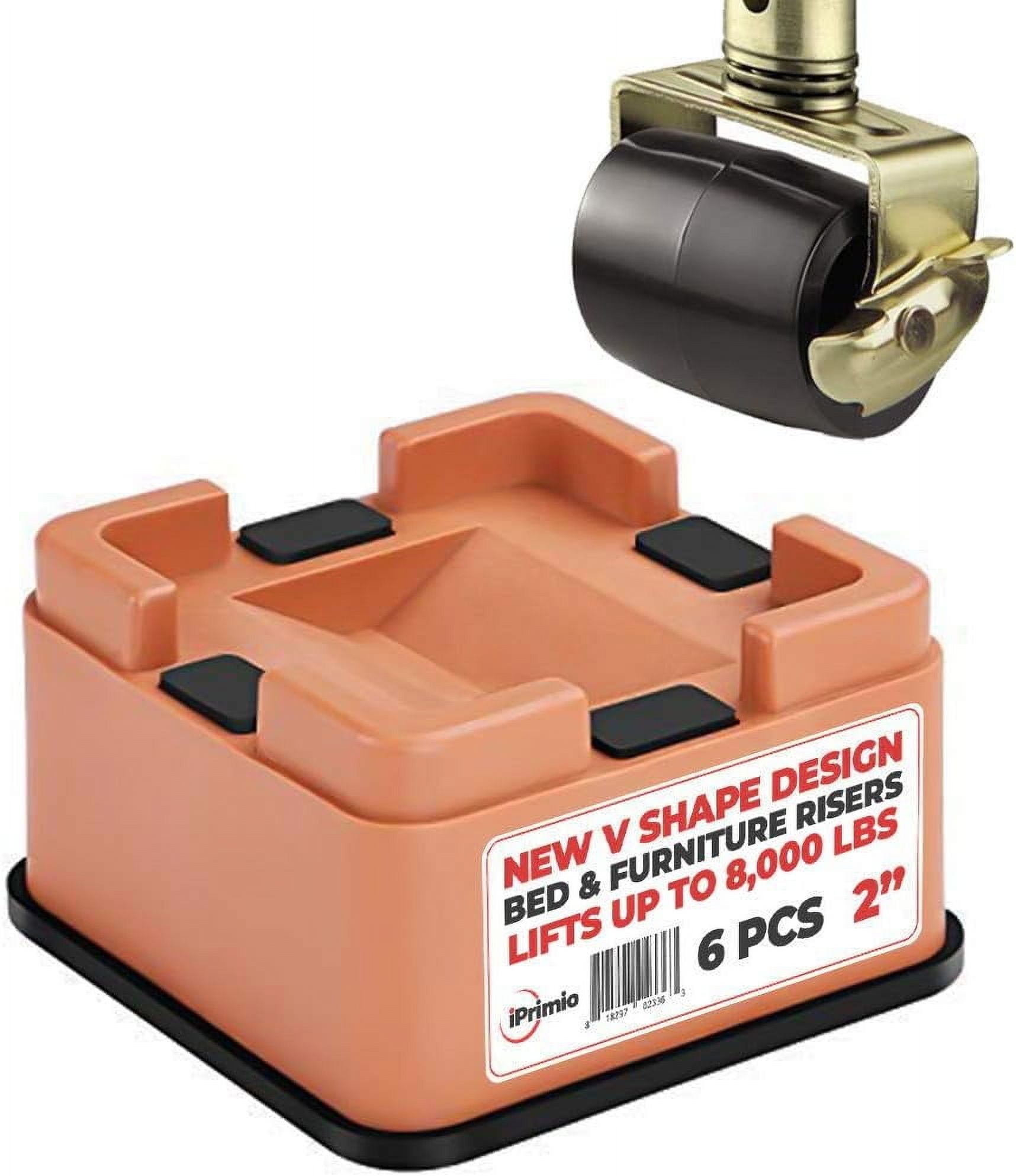 iPrimio V Shape Black Square Bed & Furniture Riser – 2 Inch Lift and ...