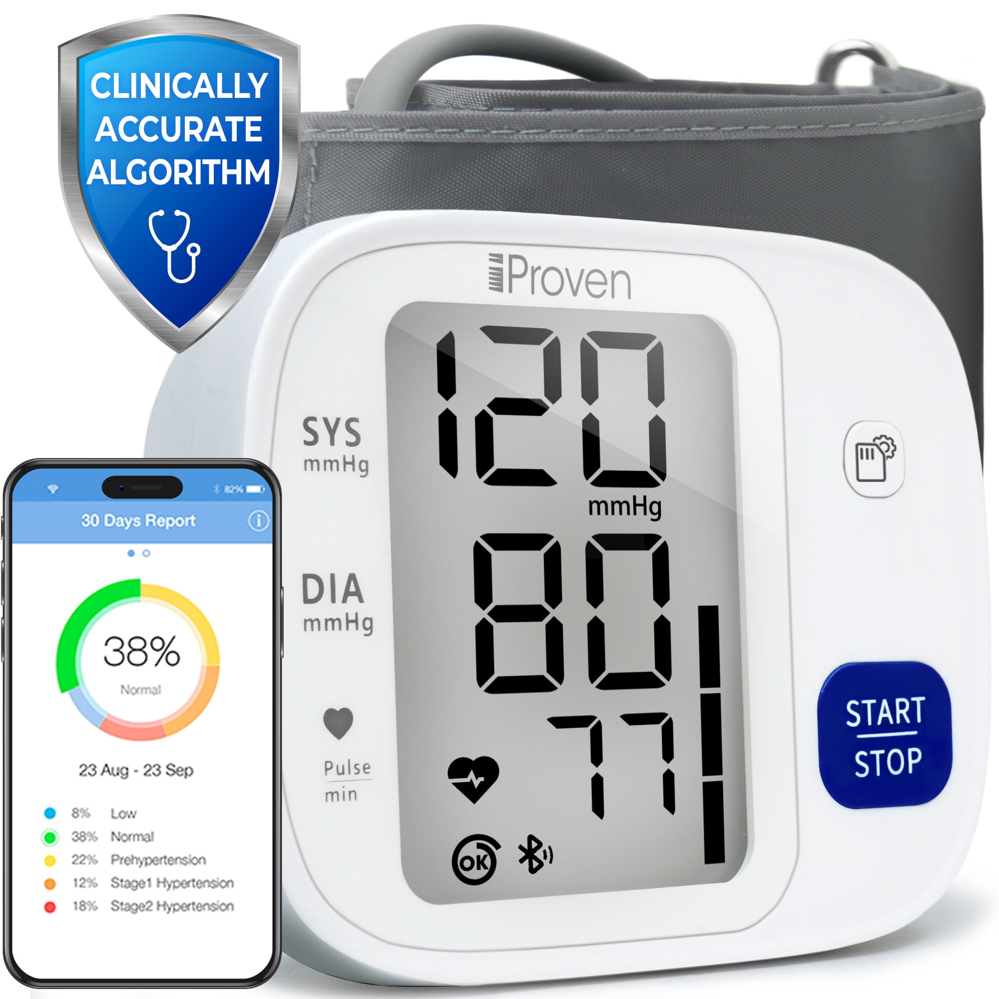 iProven Upper Arm Blood Pressure Monitor for Home Use Bluetooth BPM-35 ...