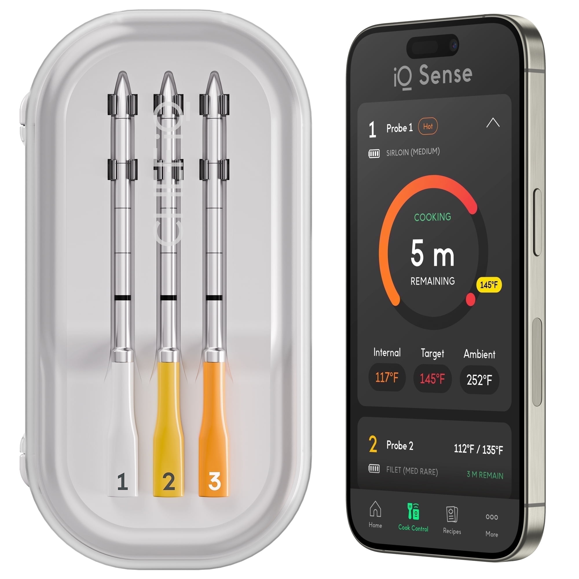 iQ Sense by CHEF iQ Smart Wireless Thermometer, WiFi Unlimited Range, 5 ...