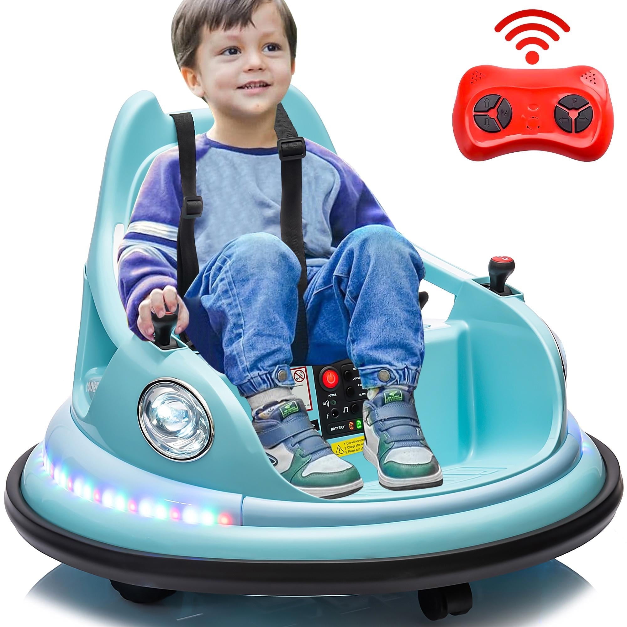 iRerts 12V Kids Motorized Bumper Car with Remote, Bluetooth, Music, LED ...