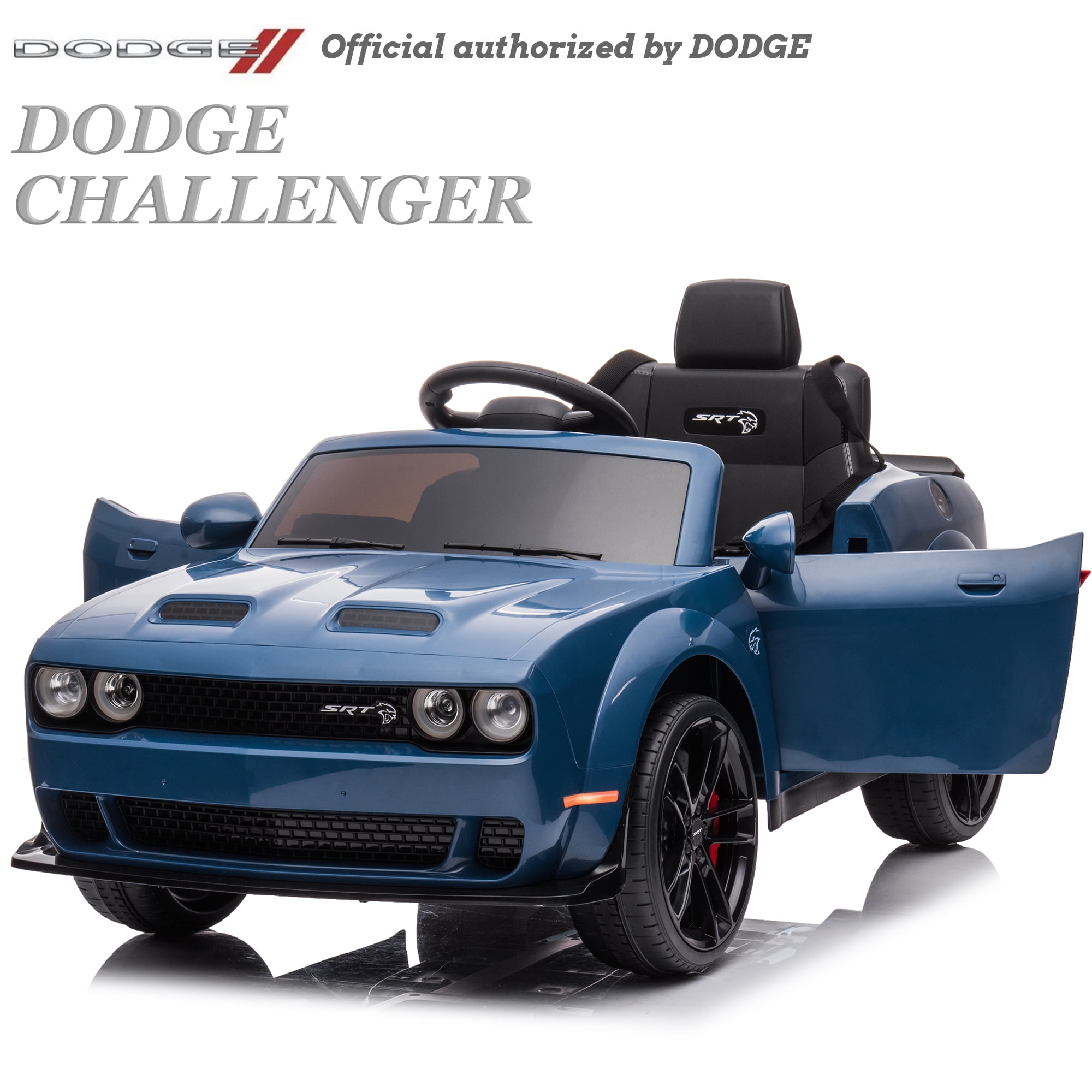 DODGE Challenger 12V Kids Ride on Car with Remote, MP3, Bluetooth, LED ...