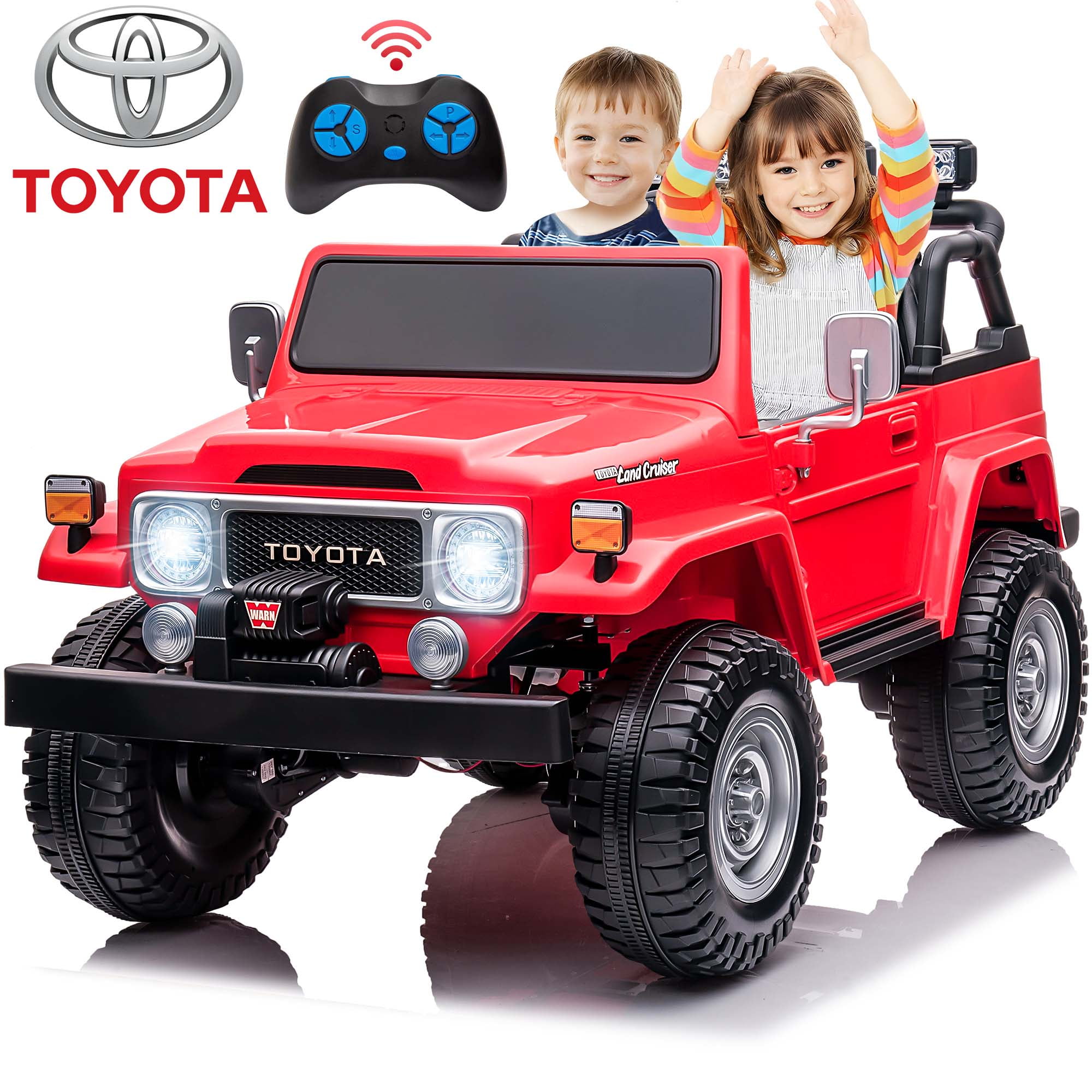 24V Toyota FJ40 2-Seater Ride-On Car, Remote Control, Bluetooth, Music ...