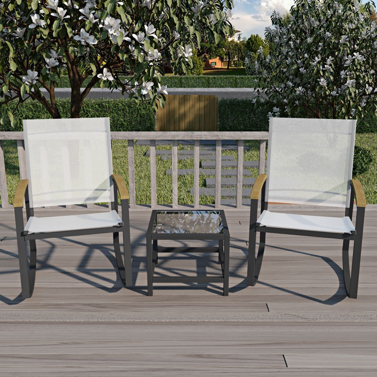 iRerts 3 Piece Outdoor Patio Bistro Set, Modern Patio Furniture Sets ...
