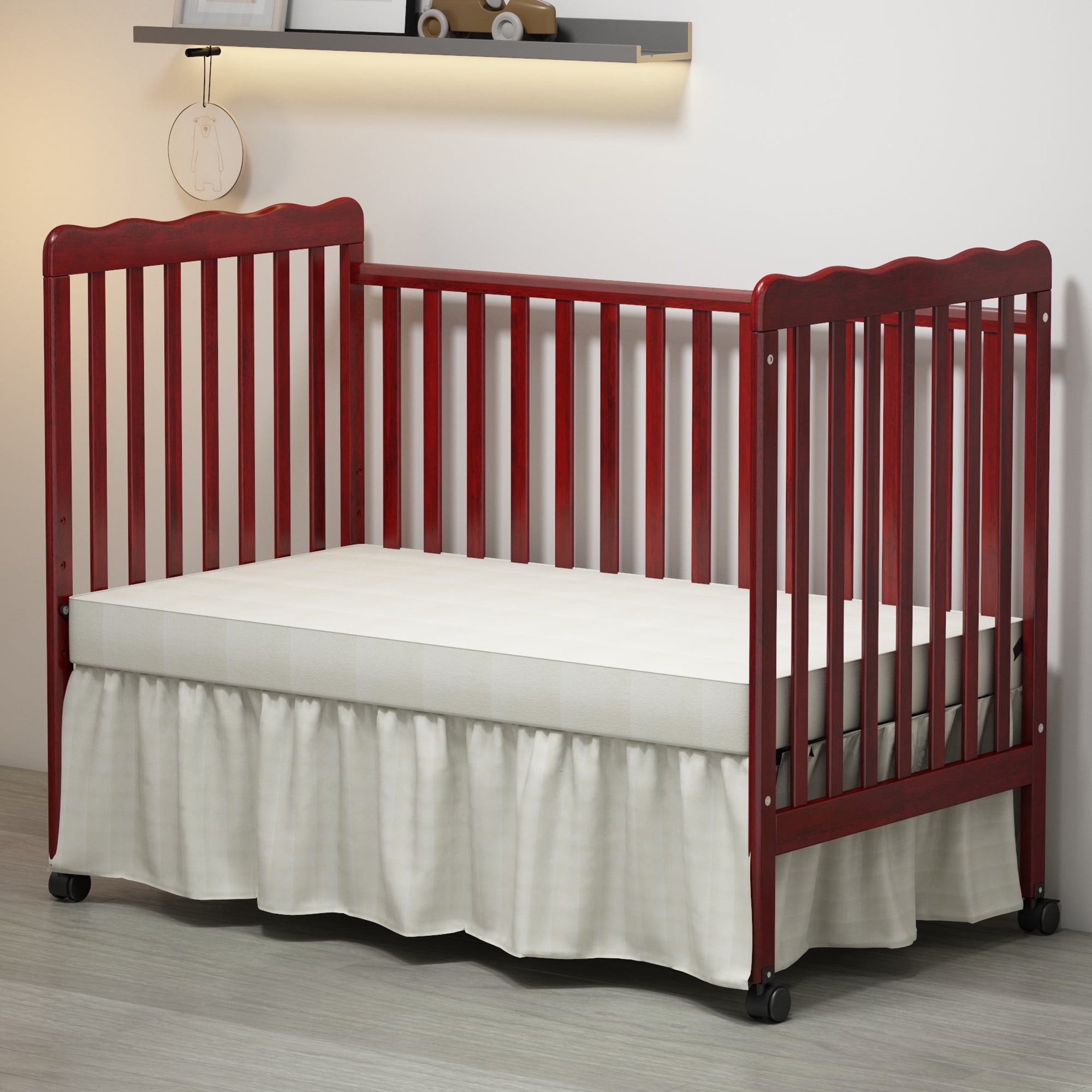 iRerts 3in1 Baby Convertible Crib with Locking Wheels and 4 Height ...