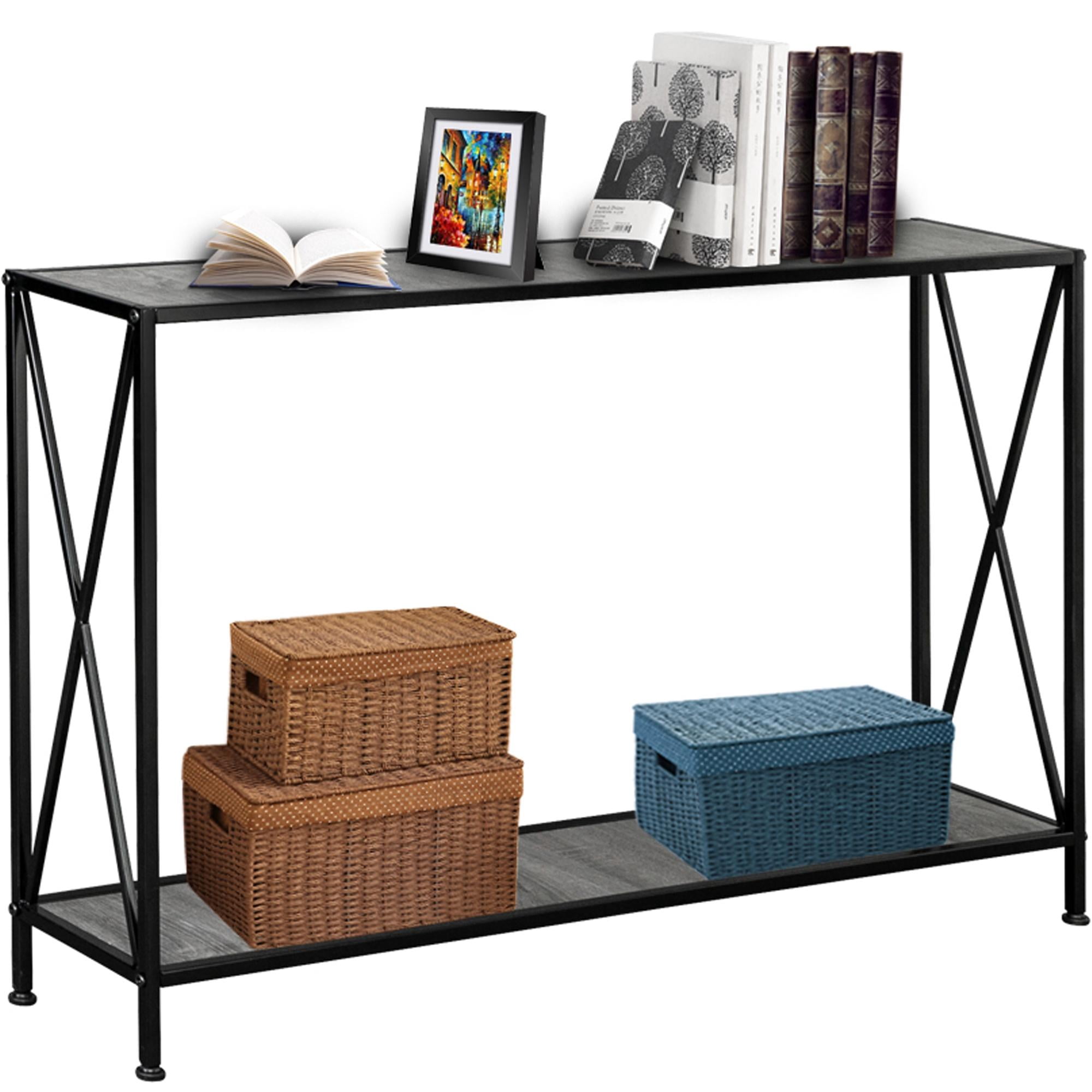 iRerts Modern Entryway Table with Extra Storage, Long Sofa Table Behind ...