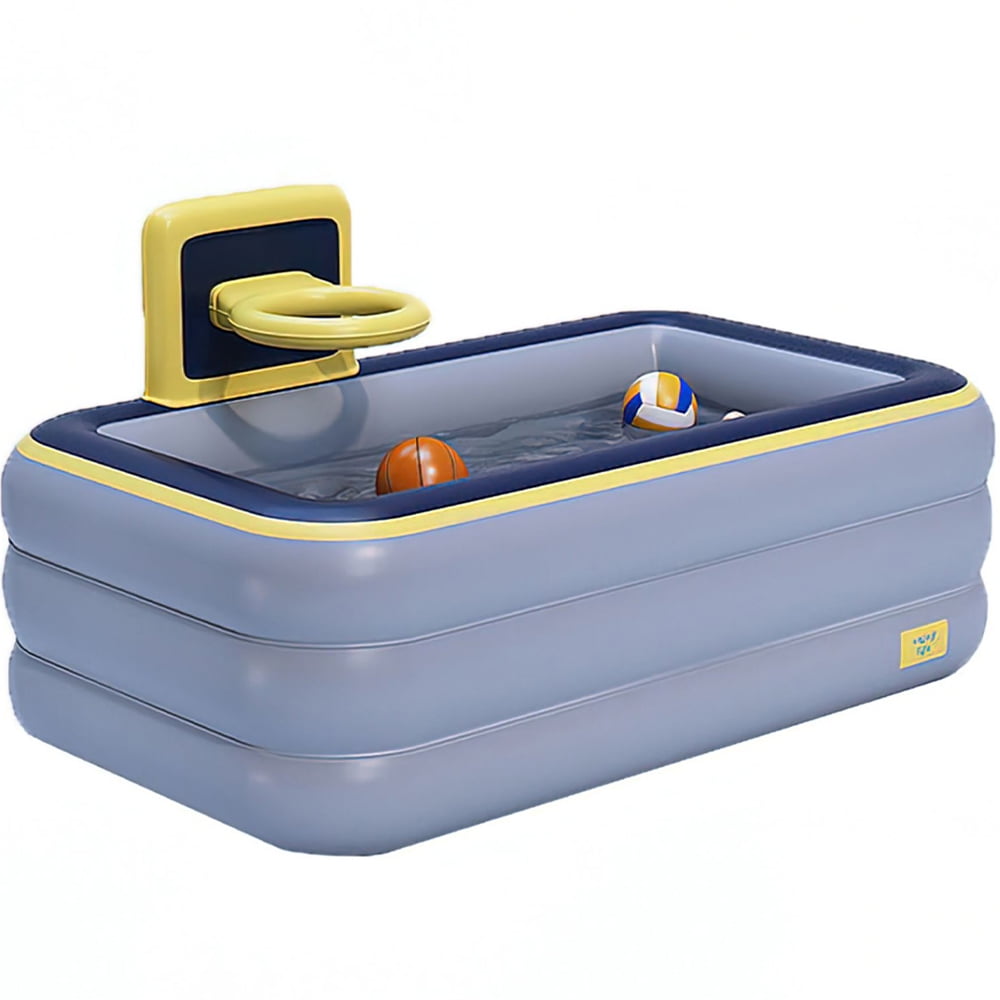 iRerts Inflatable Pool, Kiddie Pool Swimming Pool with Basketball Rack ...
