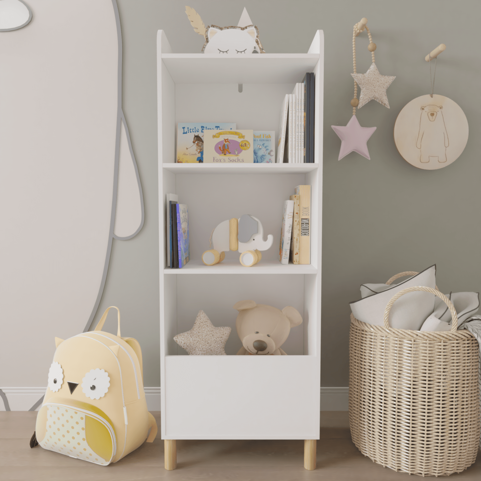 iRerts Kids 4-Tier Bookcase Bookshelf Toy Storage Children's Book ...