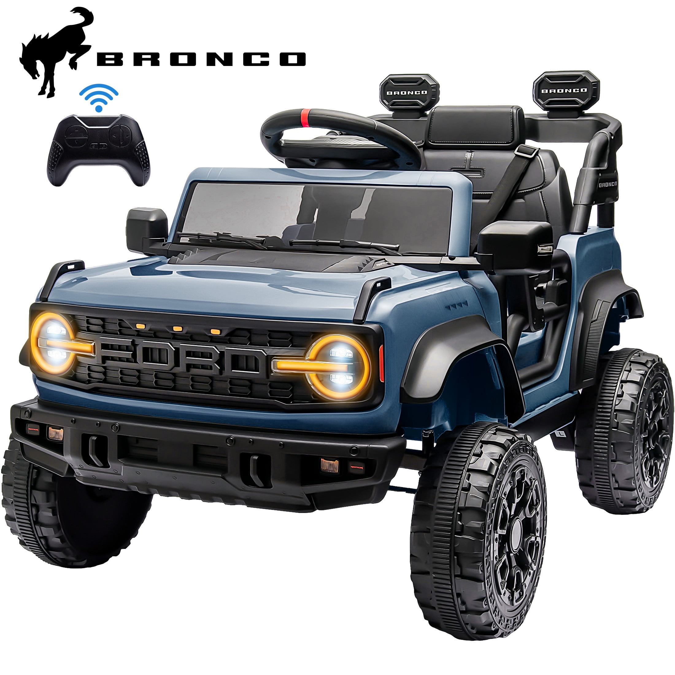 12V Powered Ride on Car, Ford Bronco Raptor Ride on Toys with Remote ...