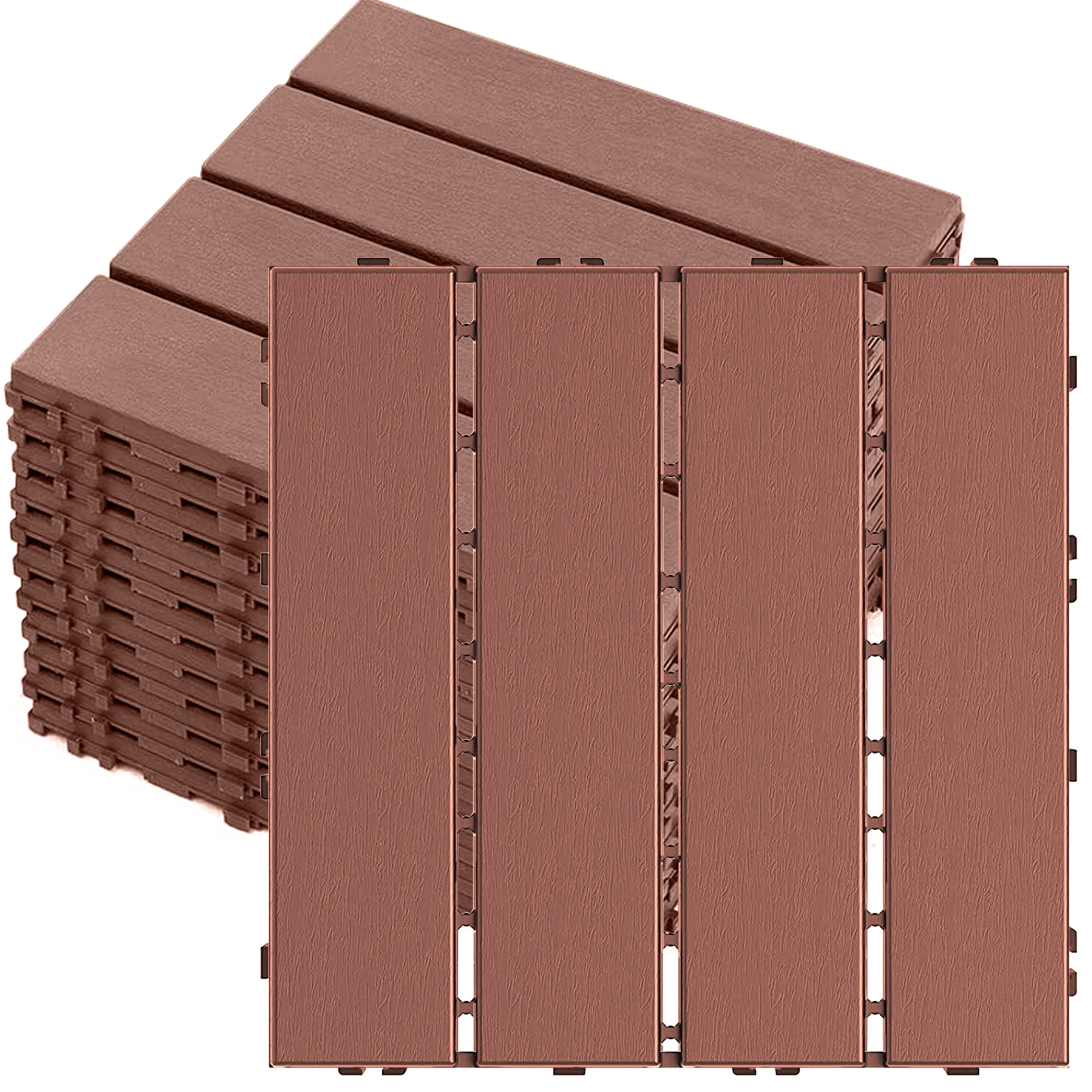 iRerts Patio Interlocking Deck Tiles, 44 Pack Plastic Patio Tiles, 12 ...