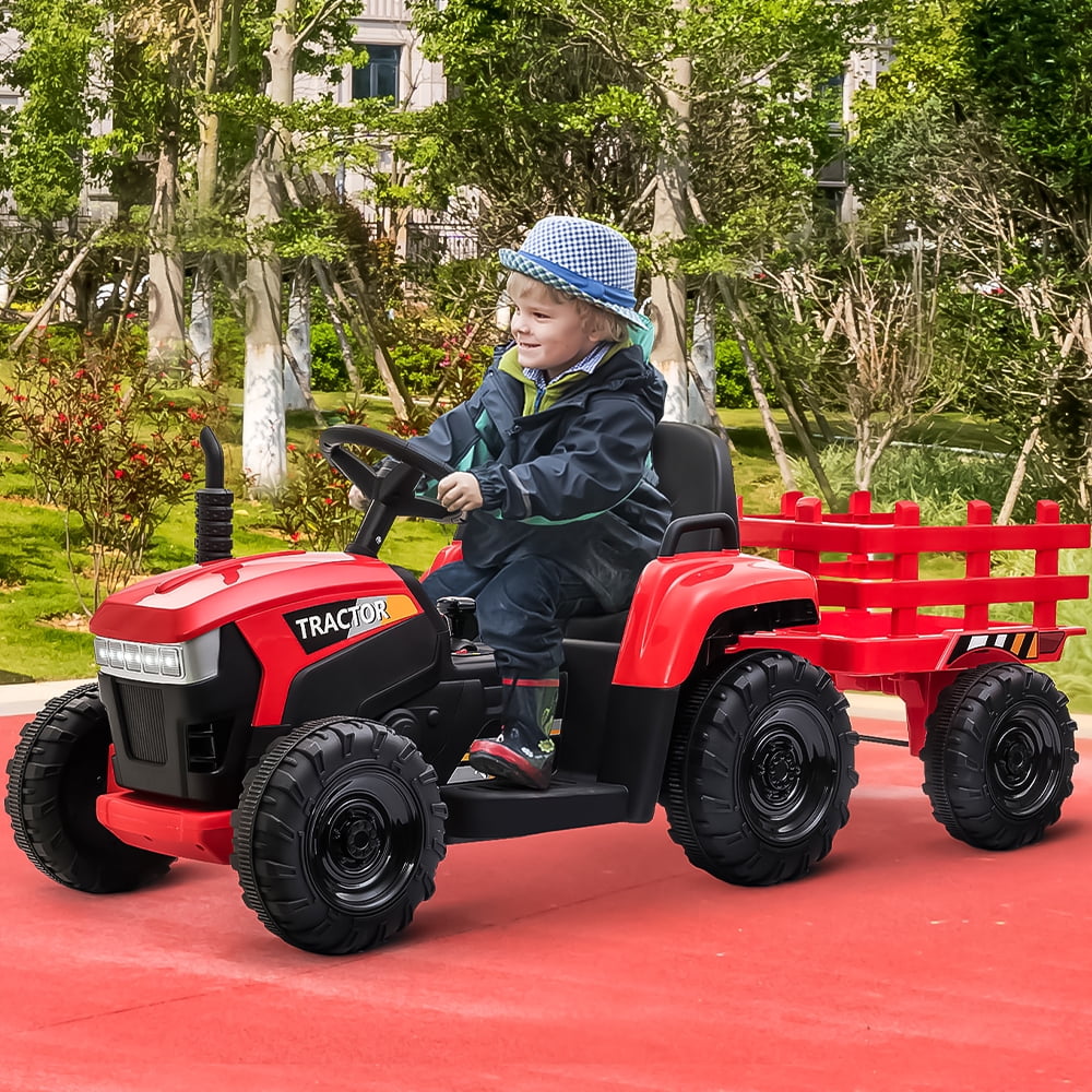 iRerts Ride on Tractor with Trailer, 12V Ride on Toys for Kids Boys ...