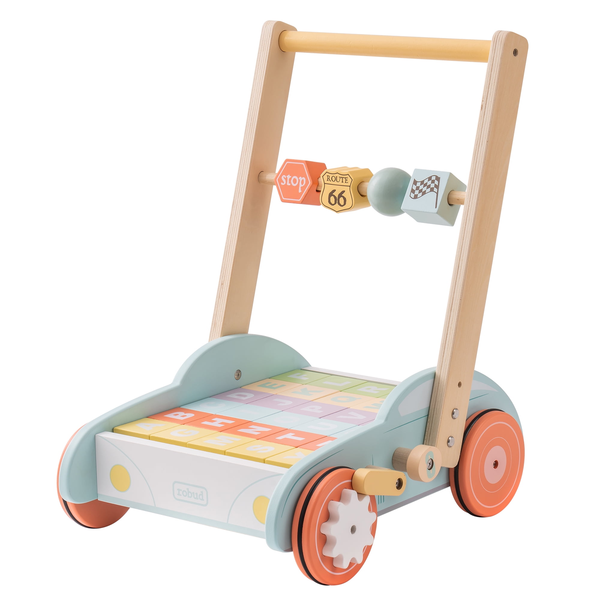 iRerts Wooden Baby Walker, Baby Push Walkers Push Toys, Learning Walker ...