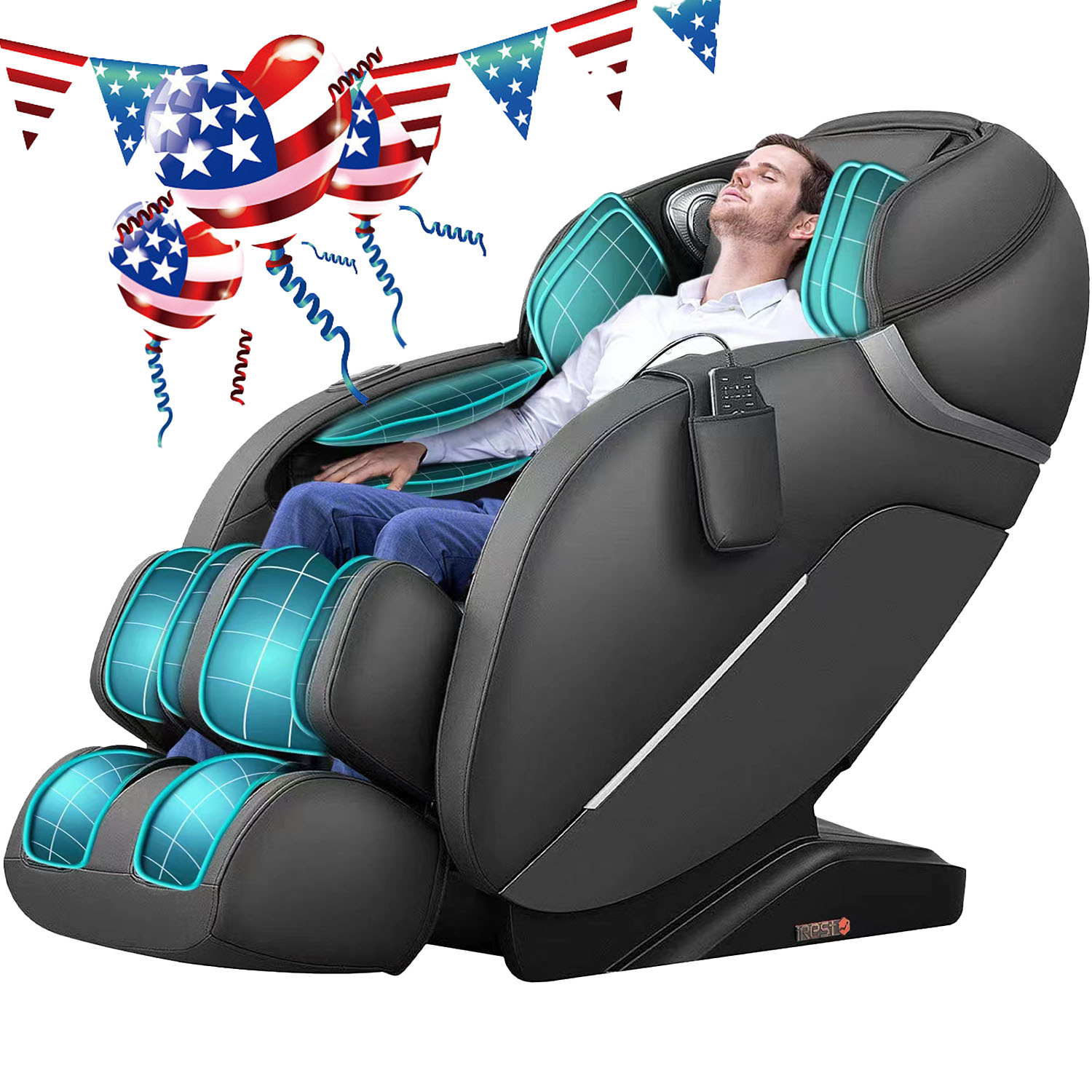 Belmint Full Body Seat Cushion Massager Mat With Heat Black