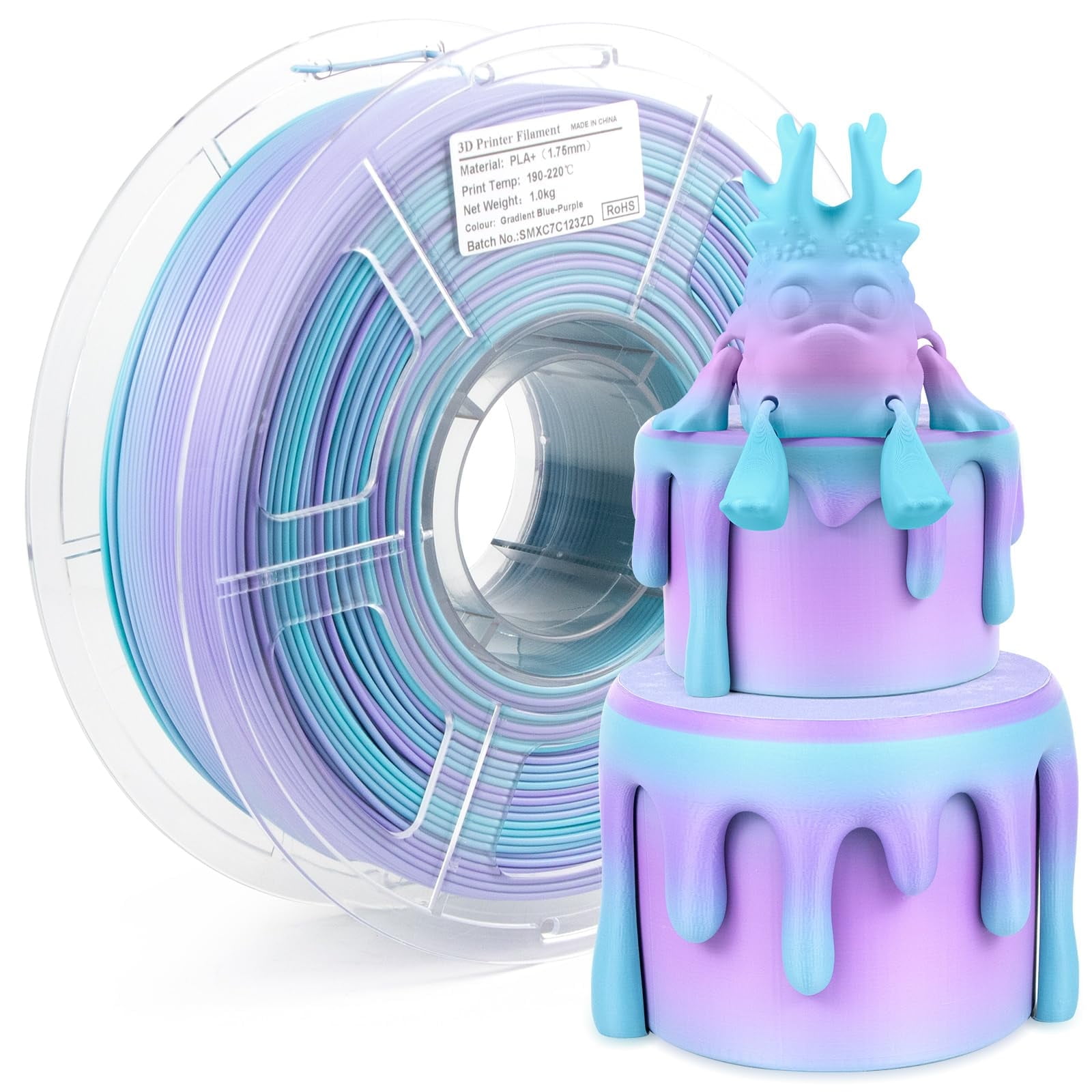 iSANMATE PLA Filament Rainbow, PLA Plus Rainbow Filament 1.75mm, Fast ...