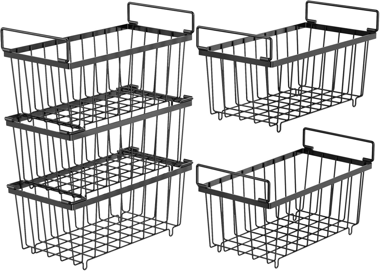 iSPECLE Chest Freezer Organizer Bins - 5 Pack Small Stackable Freezer ...