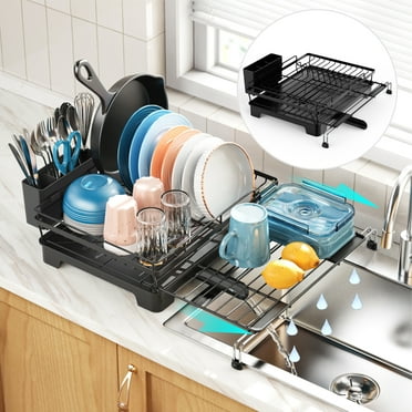 Blaward Large Dish Drying Rack with Utensil Holder, Swivel Spout ...