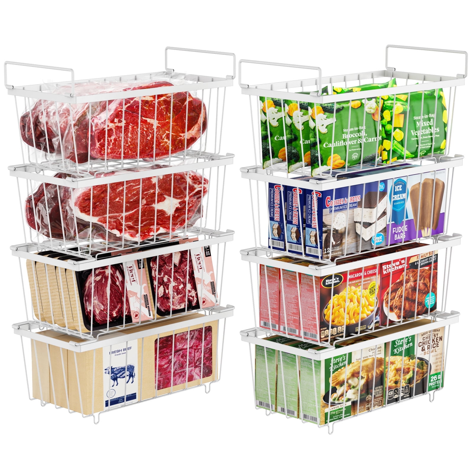 Free Shipping! Ispecle Freezer Organizer Bins 8 Pack for 7 Cu.Ft Chest ...