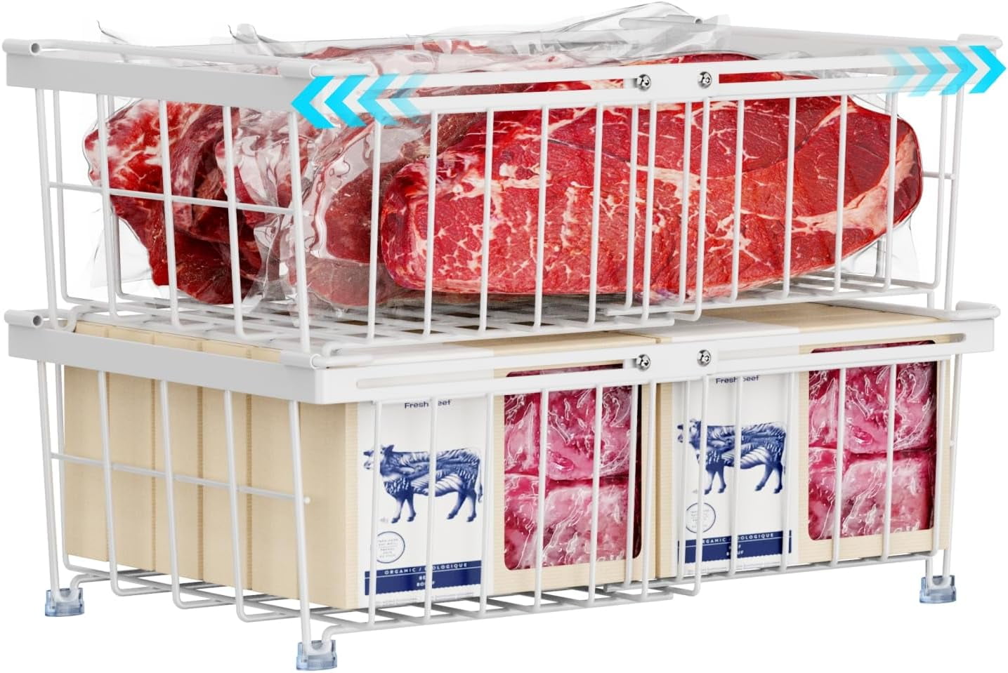 iSPECLE Freezer Organizer Bins - Fit 10 to 20 Cu.FT Chest Freezer, 2 ...