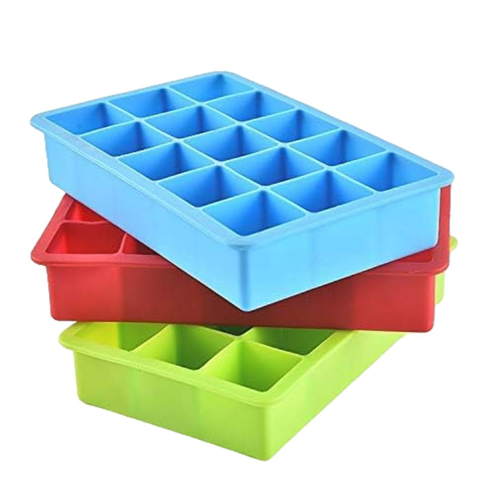 iSTAR Silicone BPA Free Ice Cube Trays Molds With 15 Cavities Each ...