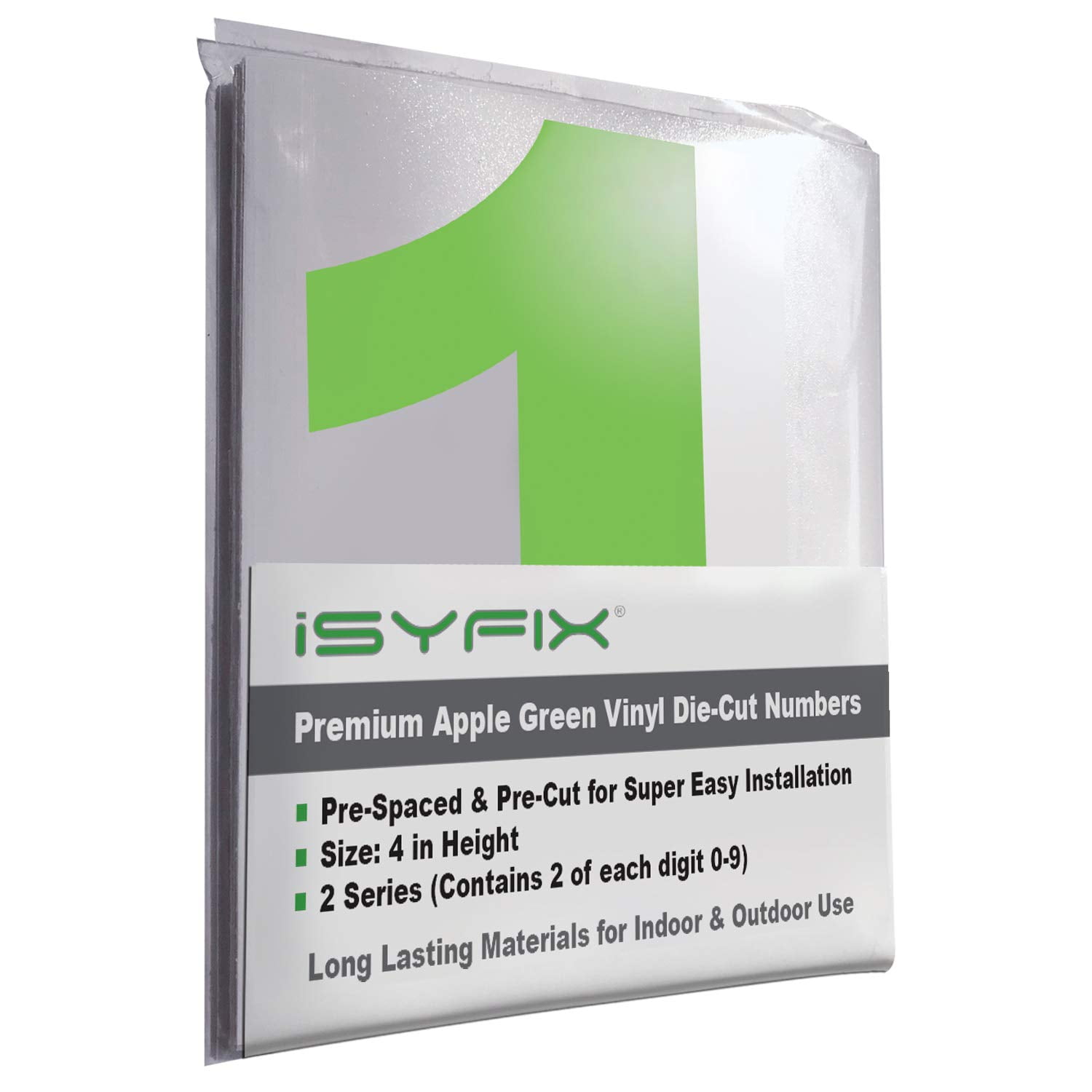 iSYFIX Apple Green Vinyl Numbers Stickers – 4 Inch Self Adhesive (2 ...