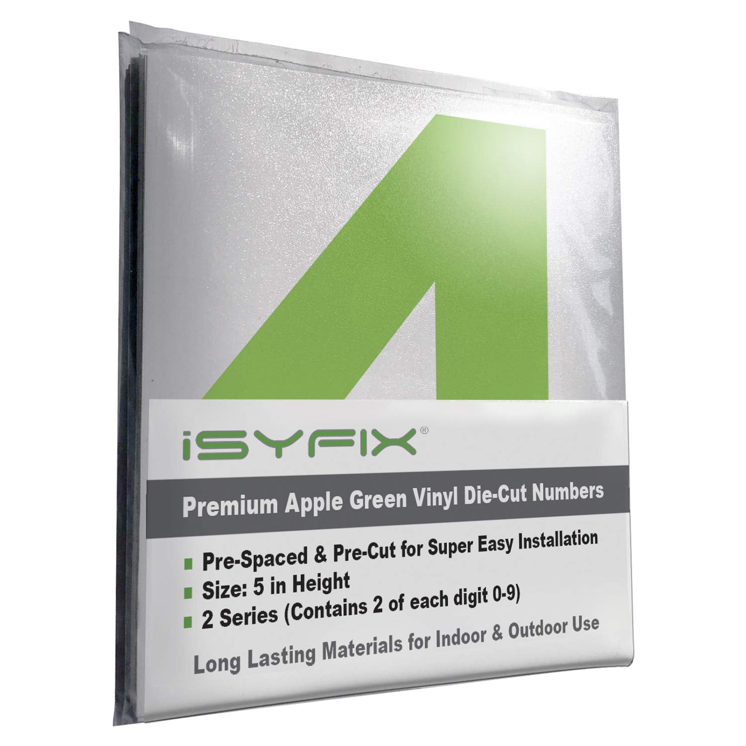 iSYFIX Apple Green Vinyl Numbers Stickers - 5 Inch, Self Adhesive (2 ...