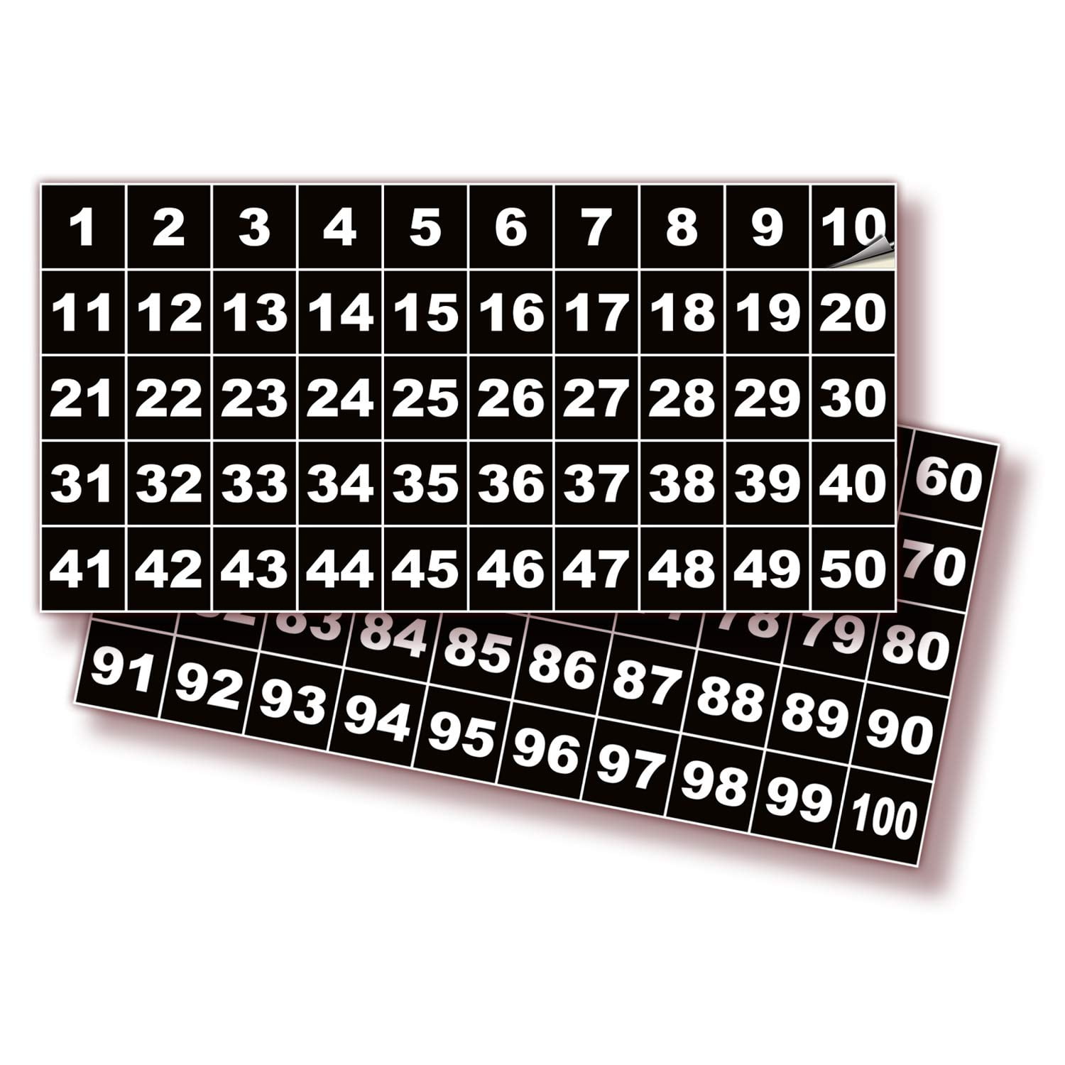 iSYFIX Black Consecutive Number Stickers – 1 to 100, 1-inch, 1 set – Vinyl Self Adhesive Premium ...
