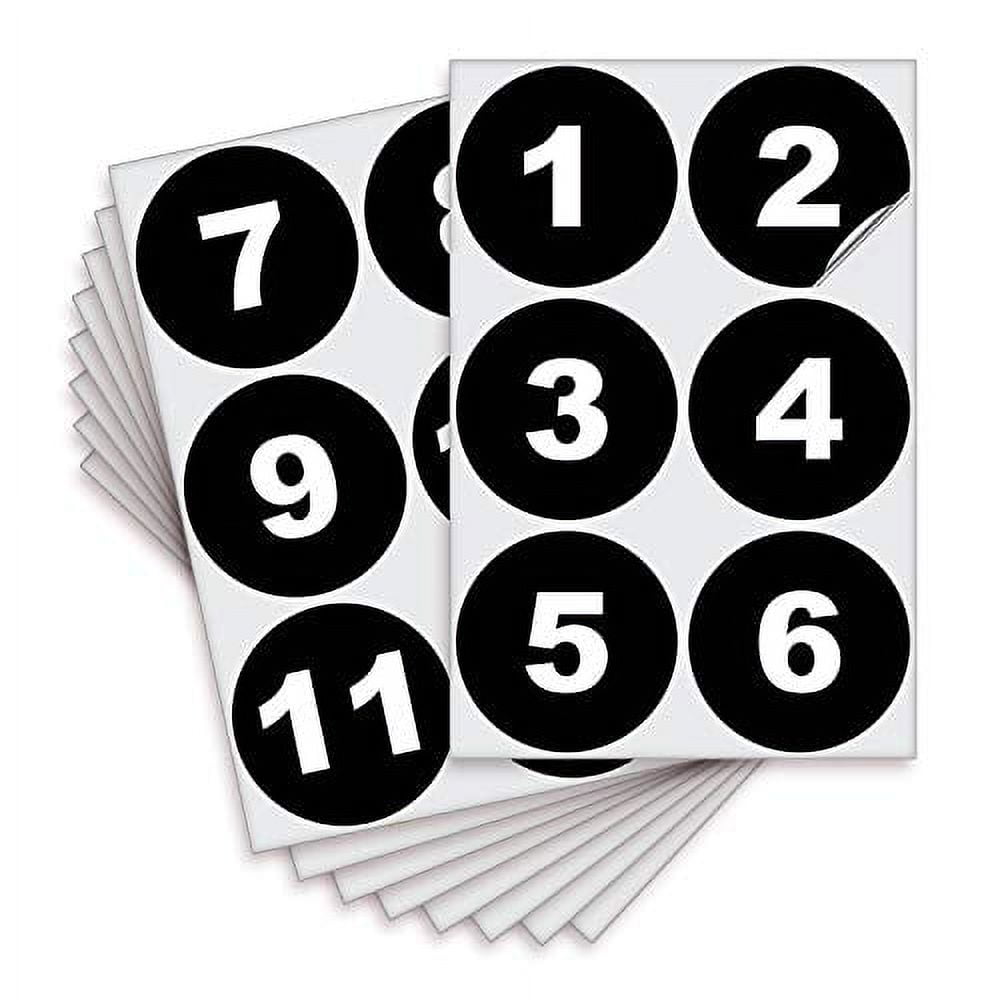 iSYFIX Black Consecutive Number Stickers â€“ 1 to 50, 3-inch, 1 Set â€“ Vinyl Self Adhesive ...