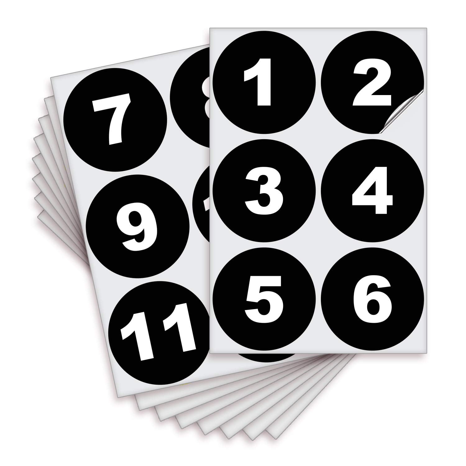 iSYFIX Black Consecutive Number Stickers – 1 to 50, 4-inch, 1 set – Vinyl Self Adhesive Premium ...