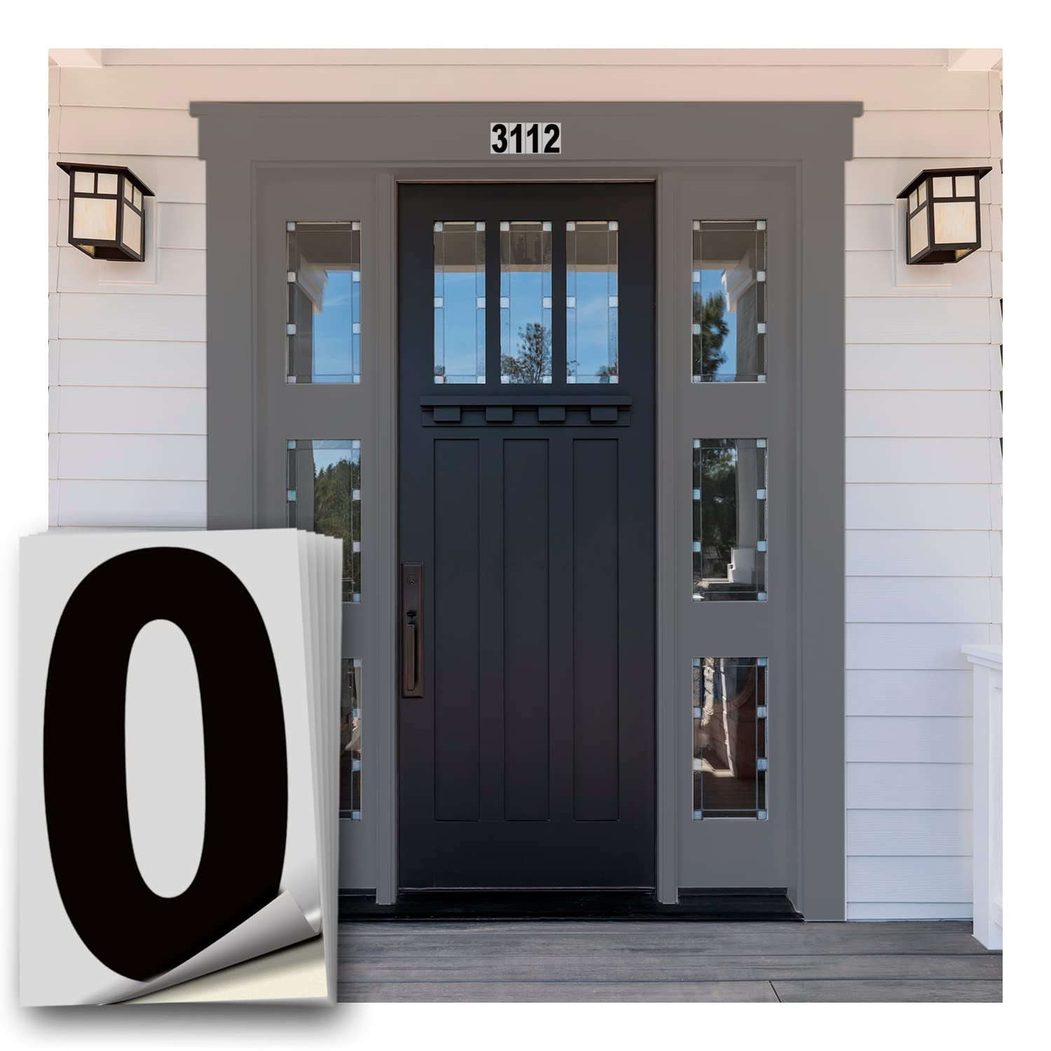 iSYFIX Black Vinyl Number 0 (ZERO) Stickers - 6 Pack 5 inch - Premium ...