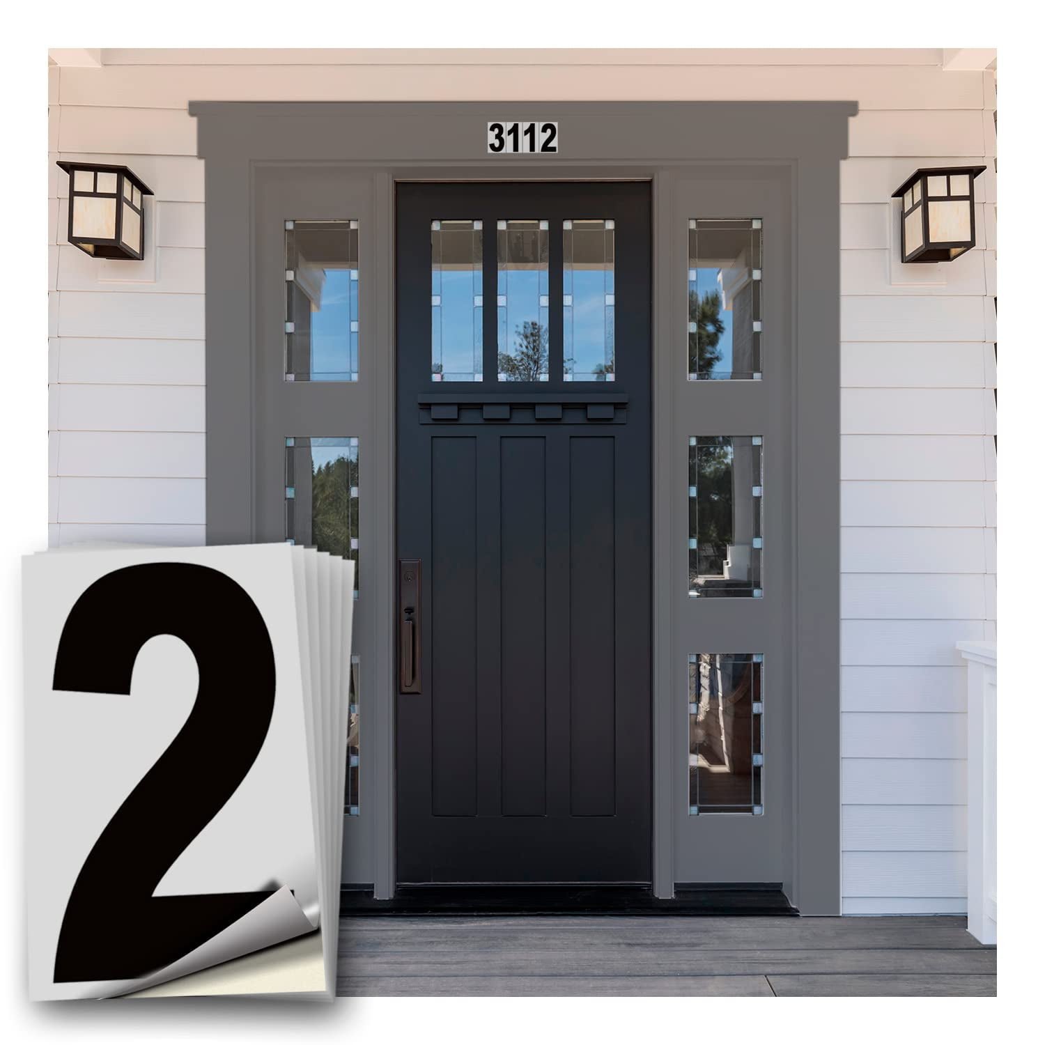 iSYFIX Black Vinyl Number 2 (TWO) Stickers - 6 Pack 5 inch - Premium ...