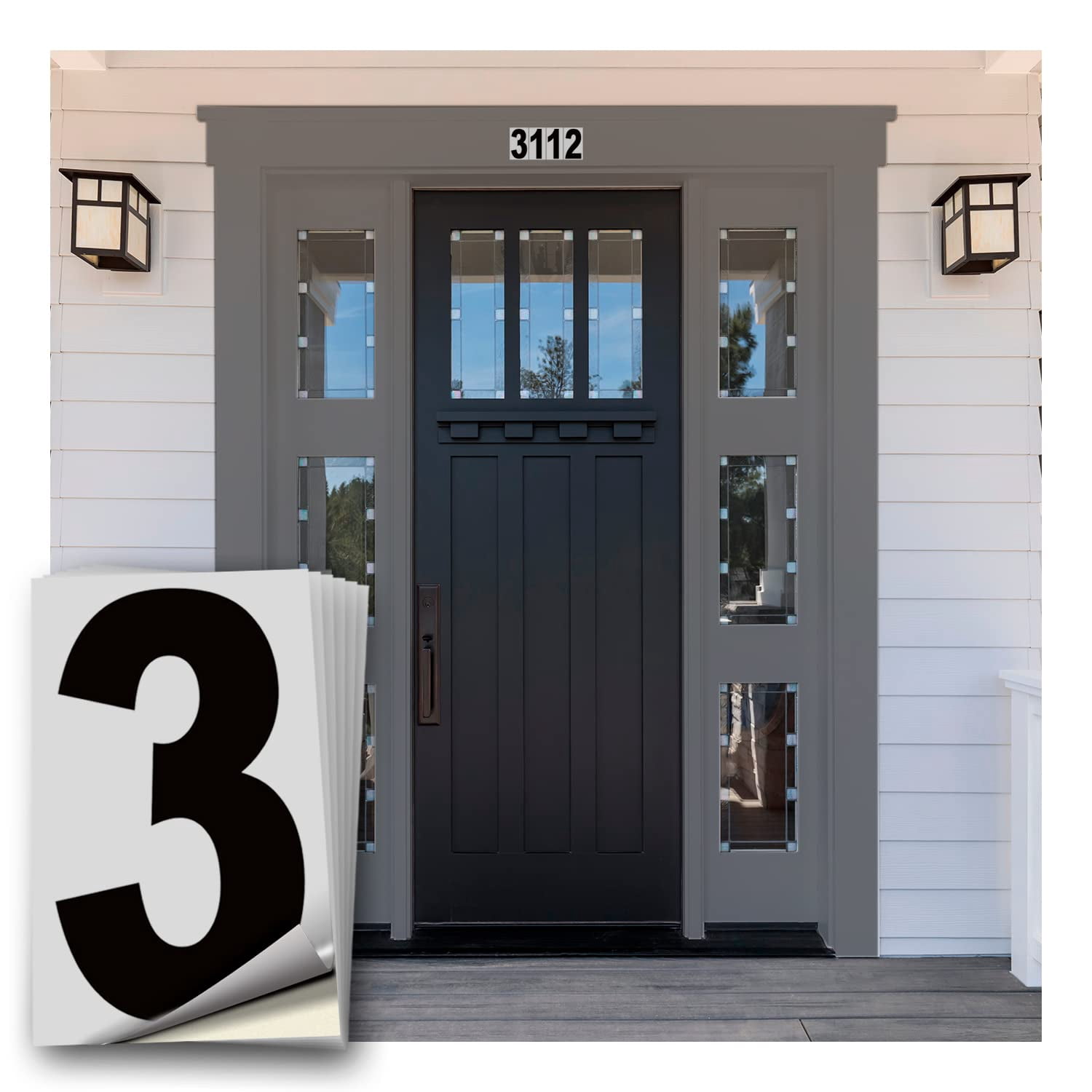 iSYFIX Black Vinyl Number 3 (THREE) Stickers - 6 Pack 5 inch - Premium ...