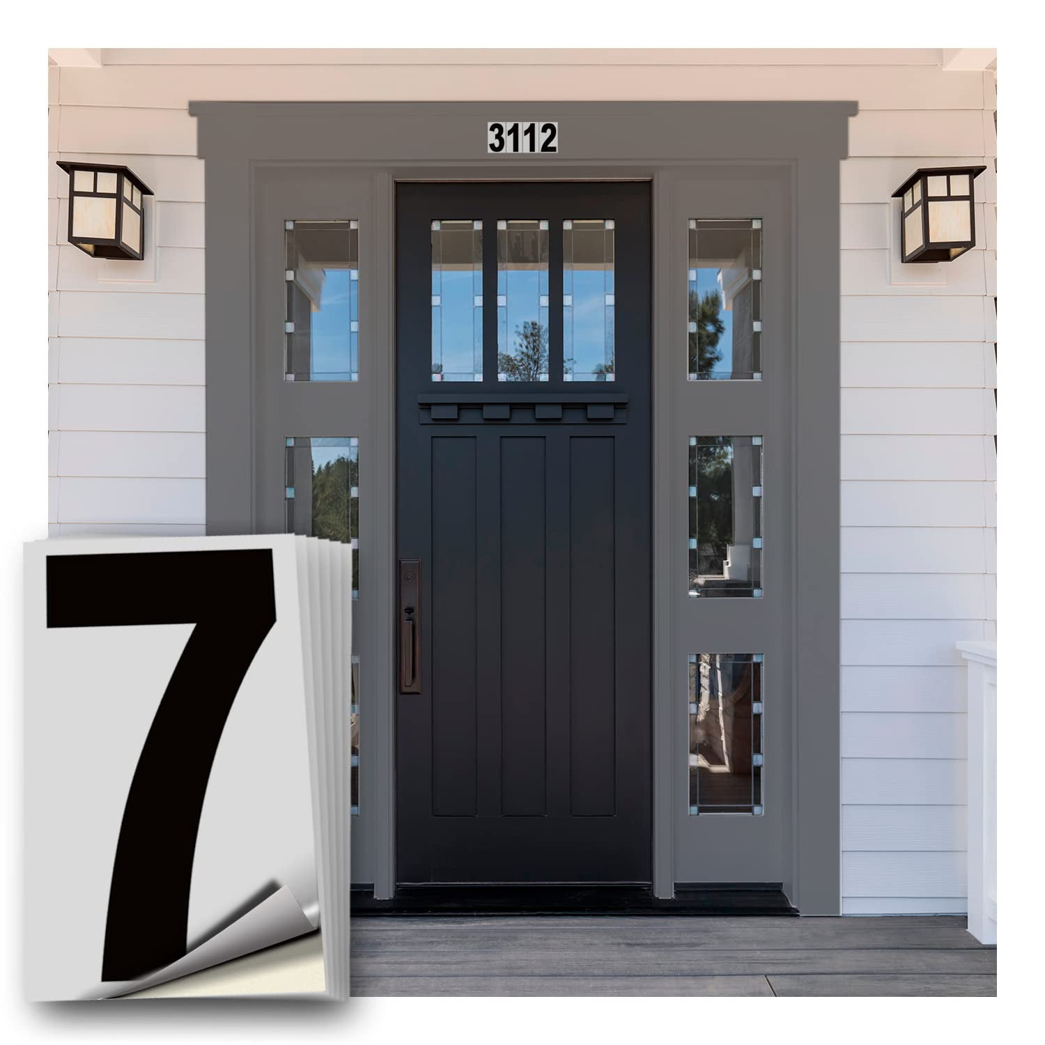 iSYFIX Black Vinyl Number 7 (SEVEN) Stickers - 6 Pack 5 inch - Premium ...