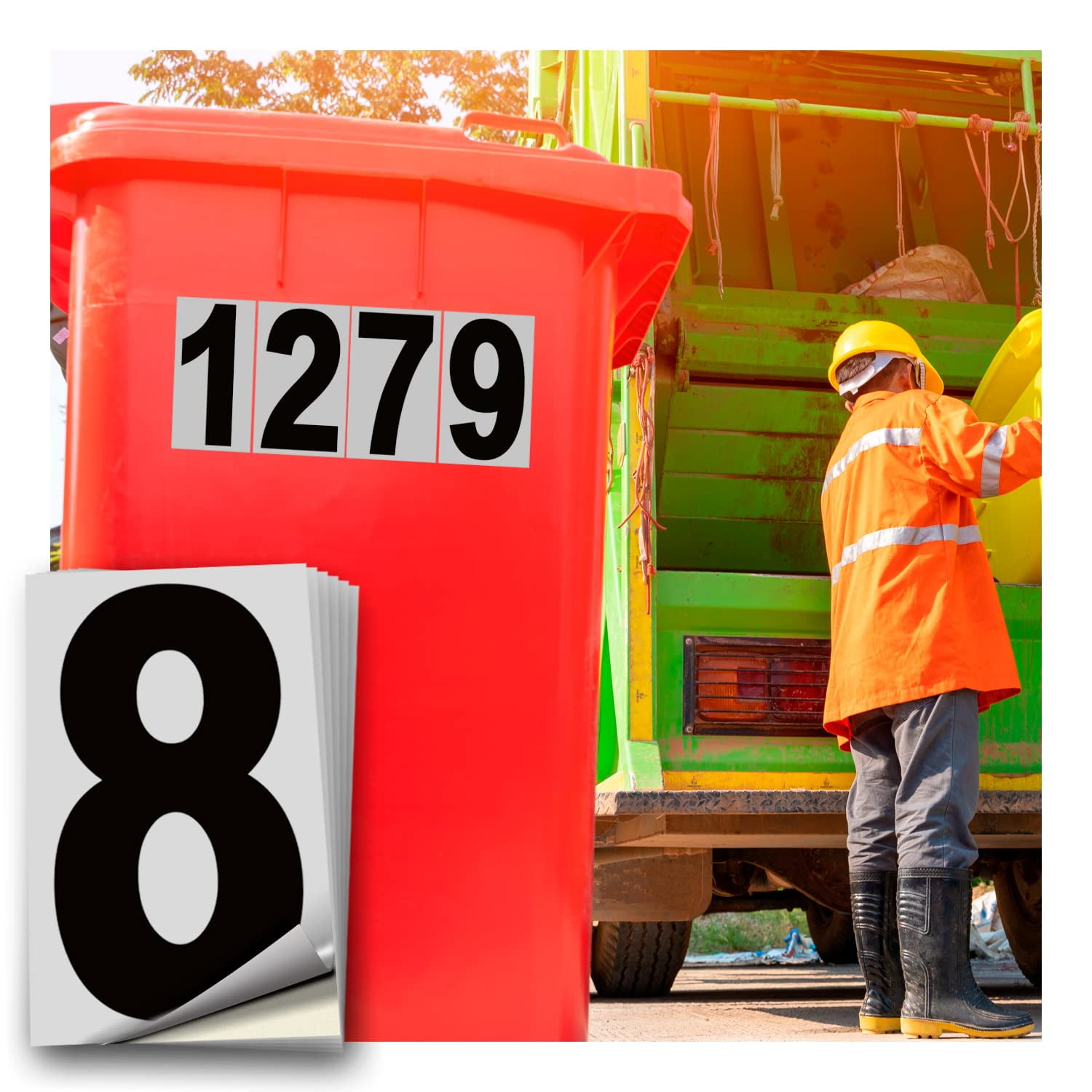 iSYFIX Black Vinyl Number 8 (EIGHT) Stickers - 6 Pack 6 inch - Premium ...