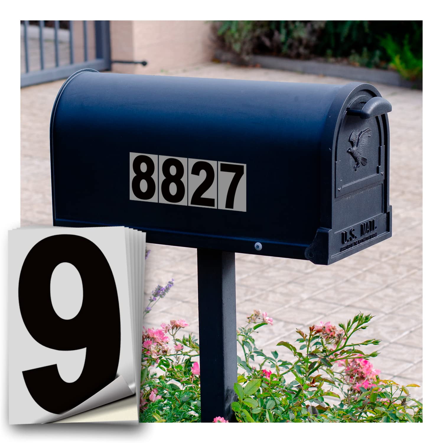 iSYFIX Black Vinyl Number 9 (NINE) Stickers - 6 Pack 3 inch - Premium ...