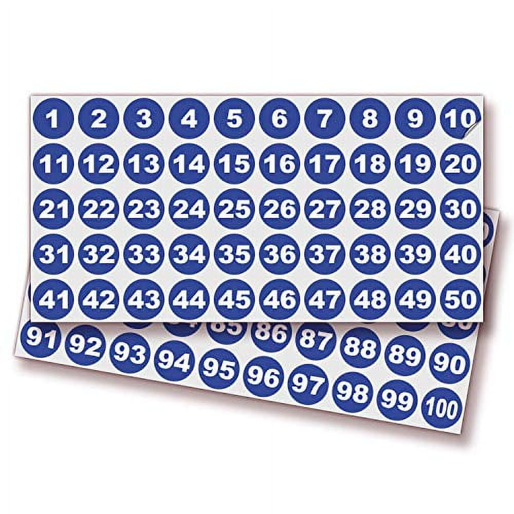 iSYFIX Blue Consecutive Number Stickers â€“ 1 to 100, 1-inch, 1 Set â ...