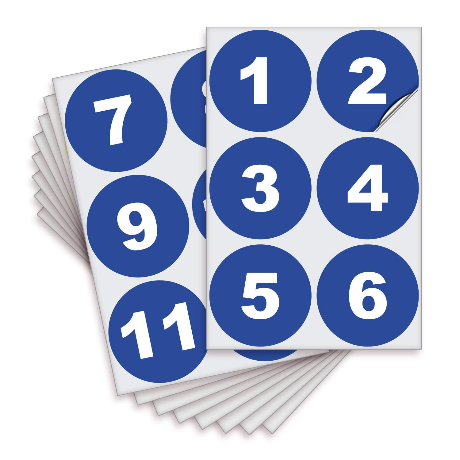 iSYFIX Blue Consecutive Number Stickers – 1 to 50, 3-inch, 1 set – Vinyl Self Adhesive Premium ...