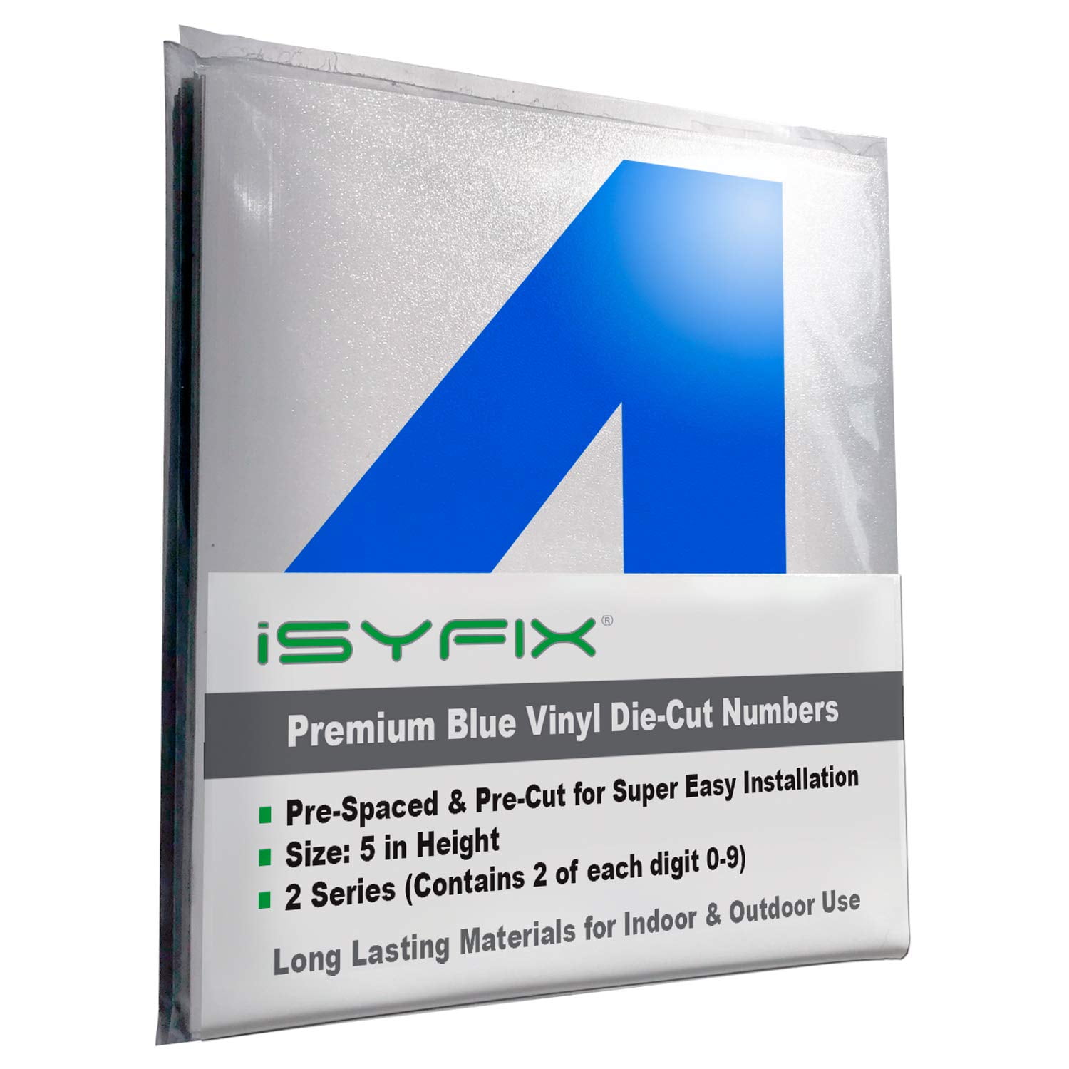 iSYFIX Blue Vinyl Numbers Stickers - 5 Inch Self Adhesive (2 Sets ...