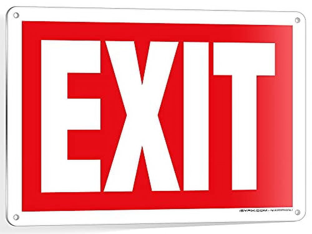 iSYFIX Exit Sign â€“ 1 Pack 10x7 Inch â€“ 100% Rust Free .040 Aluminum ...
