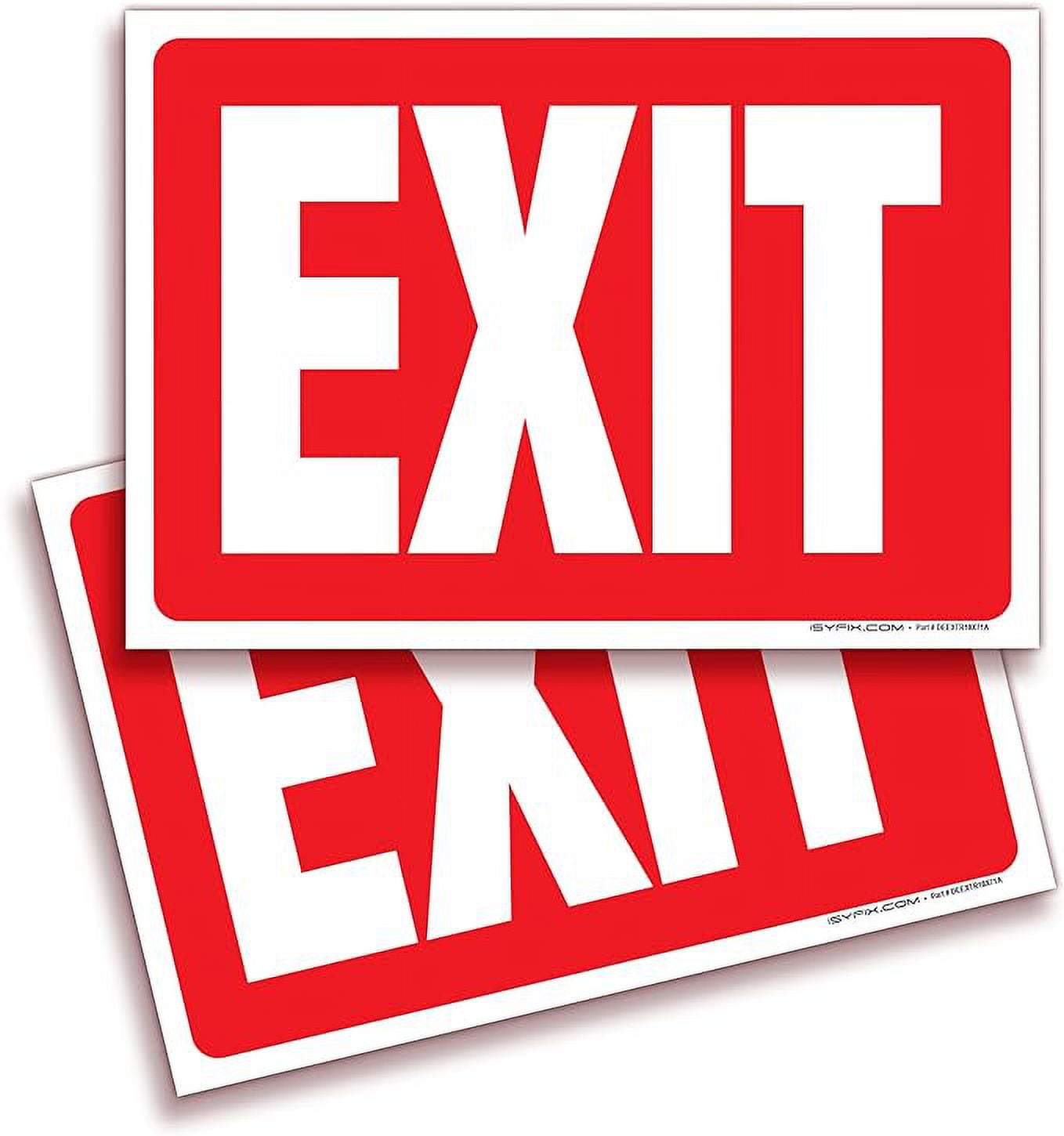 iSYFIX Exit Signs Stickers – 2 Pack 10x7 Inch – Premium Self-Adhesive ...