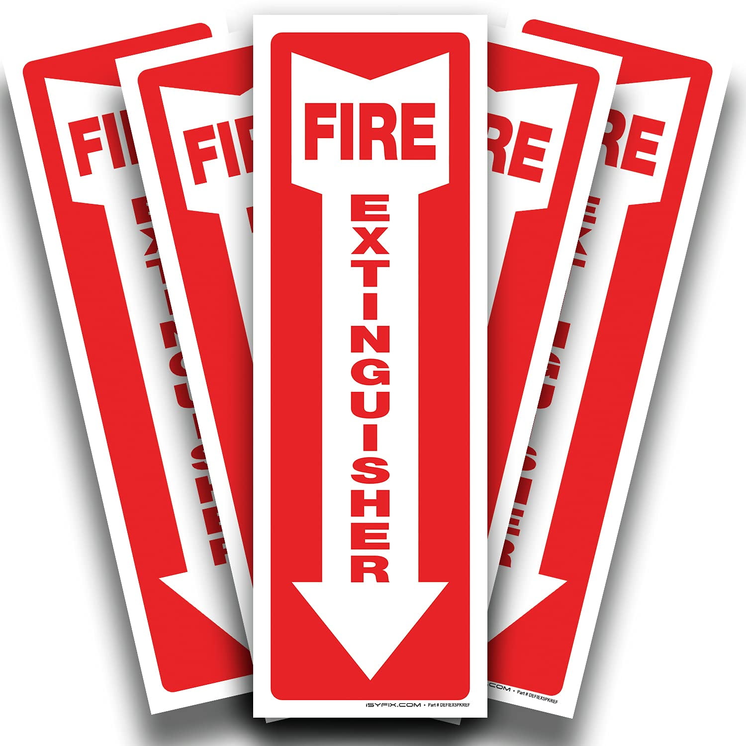 iSYFIX Fire Extinguisher Reflective Sticker Sign – 5 Pack 4x12 ...