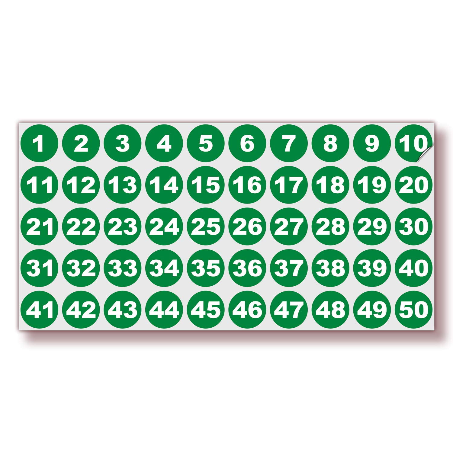 iSYFIX Green Consecutive Number Stickers – 1 to 50, 1-inch, 1 set ...
