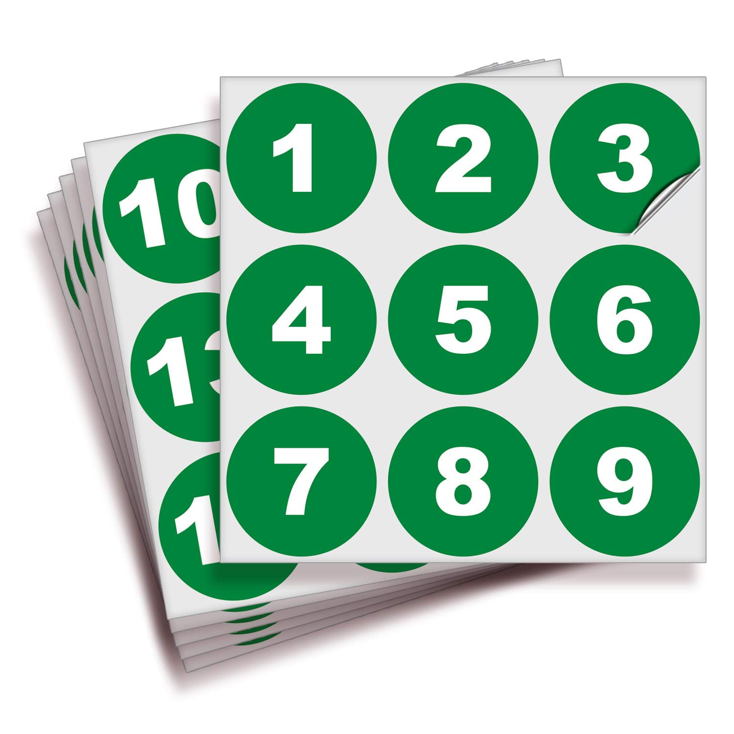 iSYFIX Green Consecutive Number Stickers – 1 to 50, 2-inch, 1 set ...
